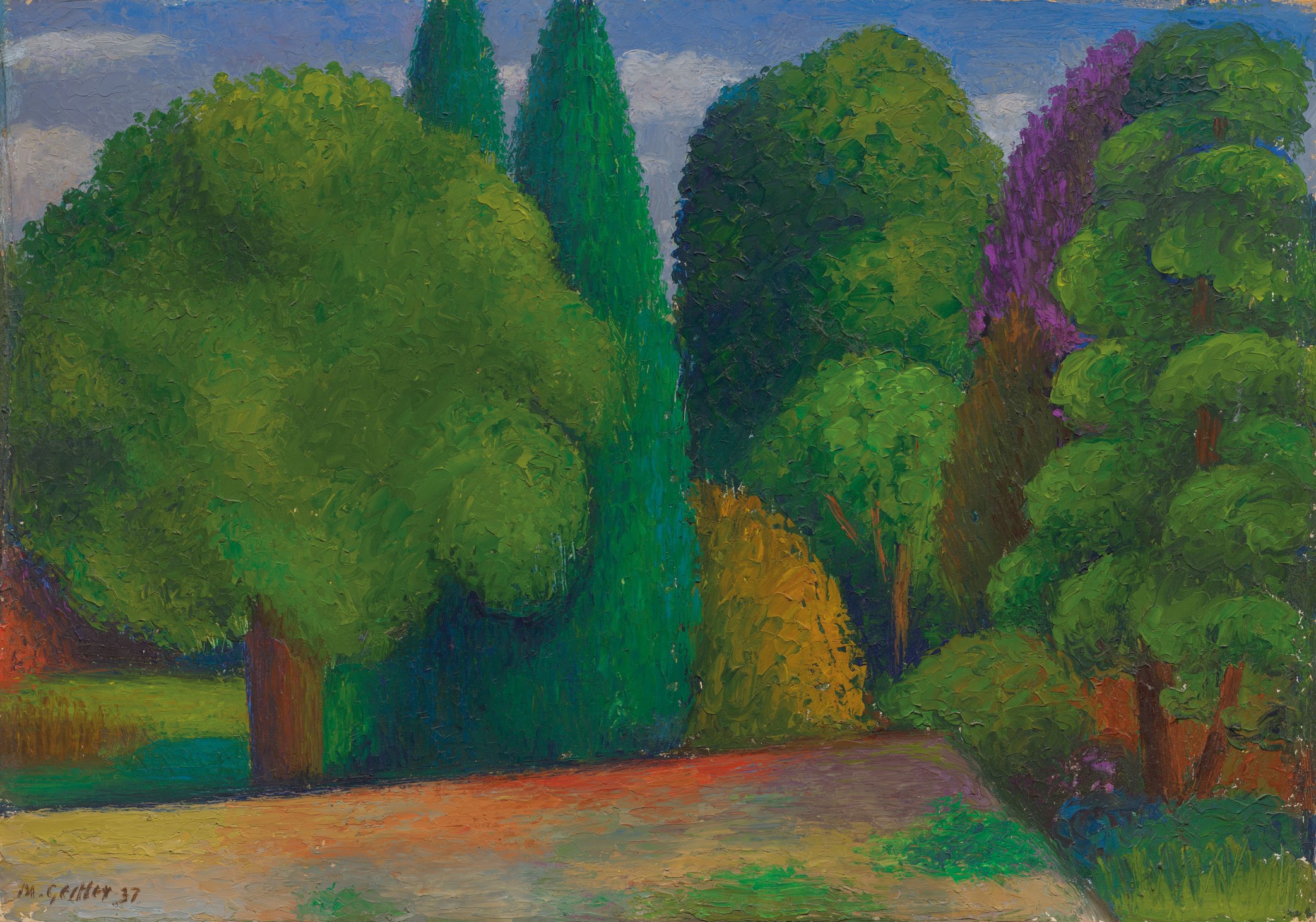 MARK GERTLER (1891-1939), Landscape Row of Trees | Christie's