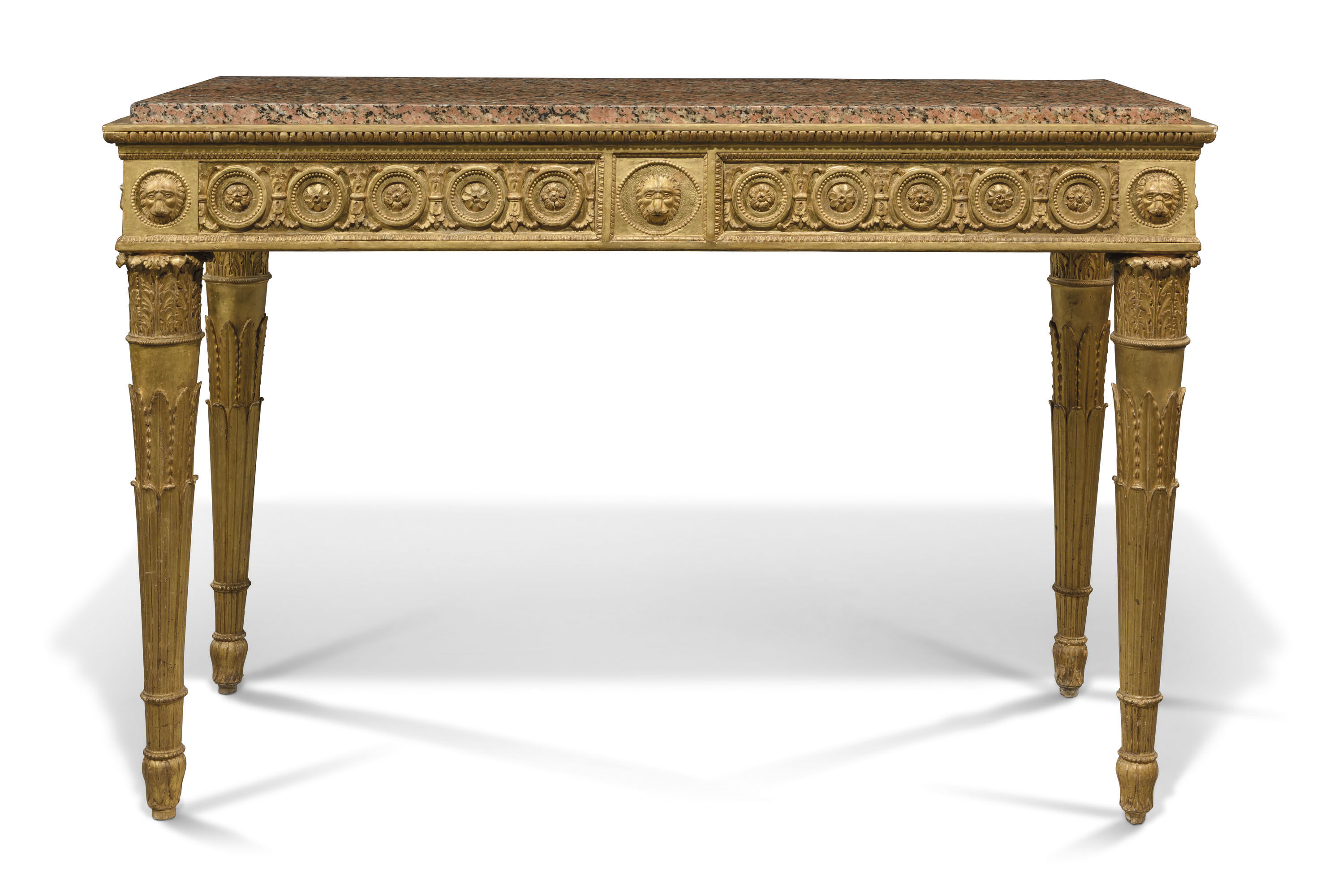 AN ITALIAN NEOCLASSICAL GILTWOOD CONSOLE TABLE