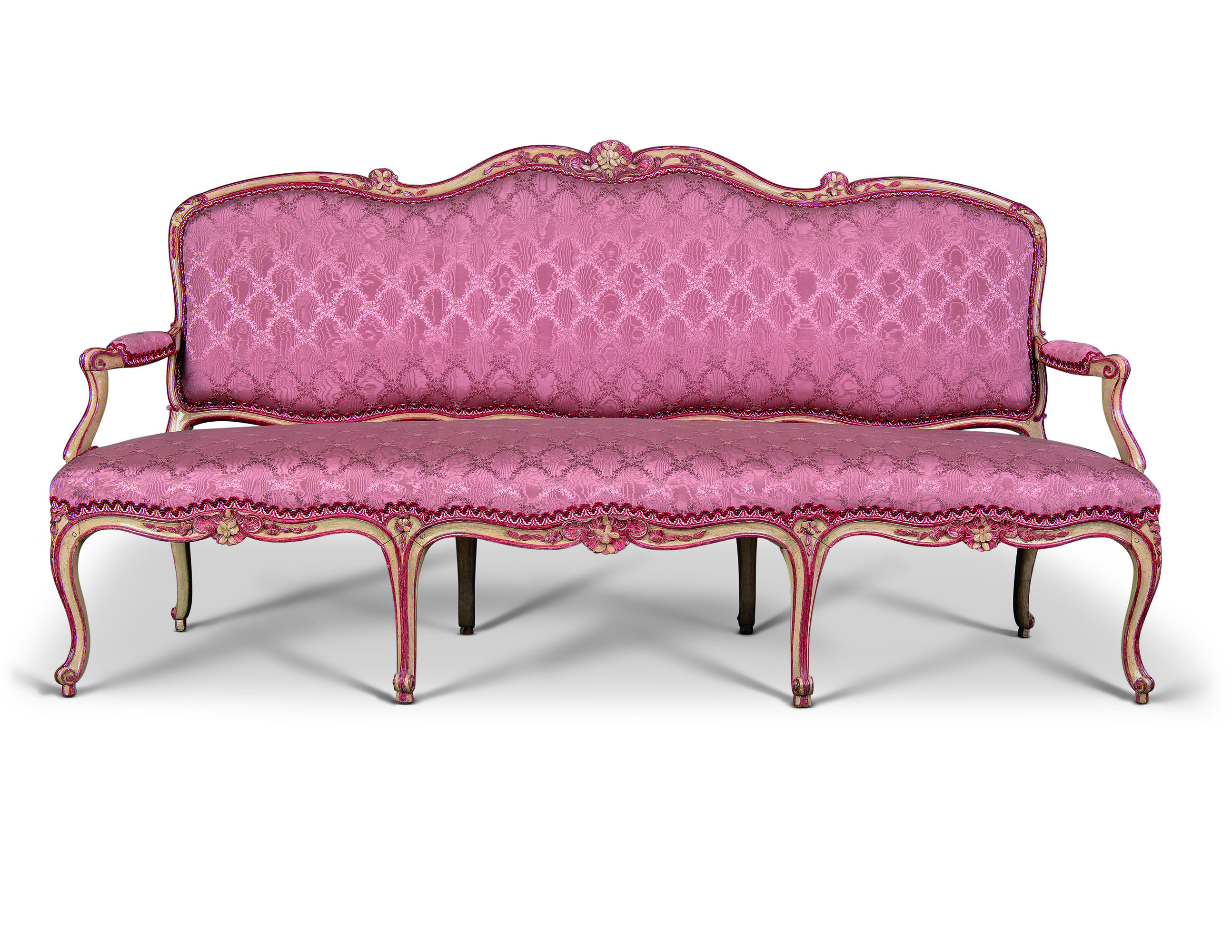 A LOUIS XV RED AND WHITE-PAINTED CANAPE, MID-18TH CENTURY | Christie’s