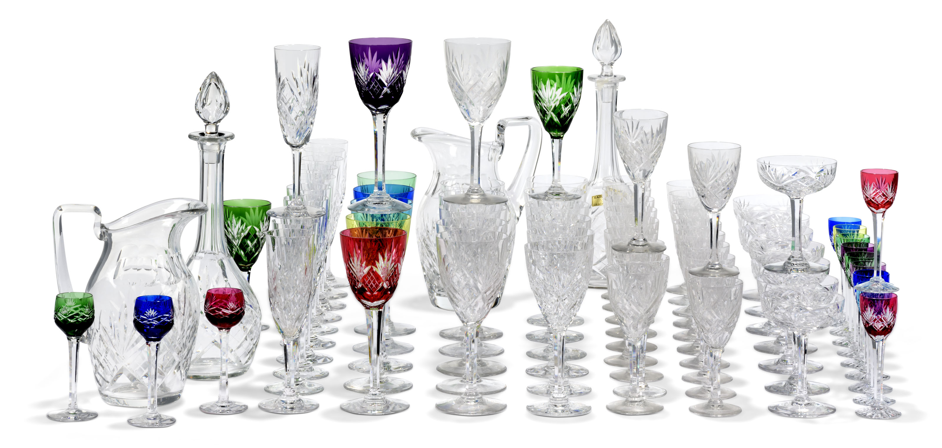 A ST. LOUIS 'CHANTILLY' PATTERN CUT-GLASS PART TABLE-SERVICE, 20TH ...