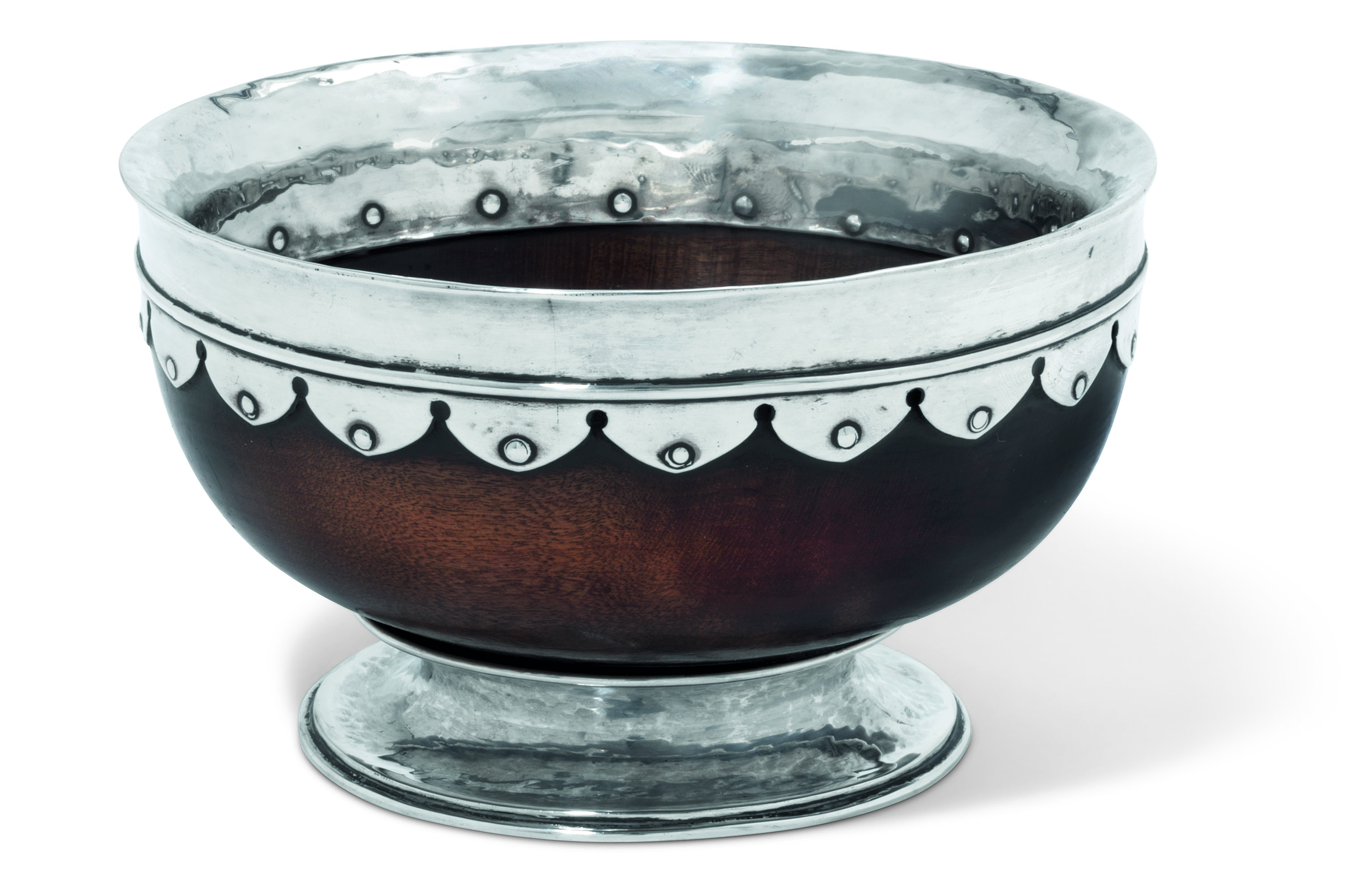 A GEORGE V SILVER-MOUNTED WOOD MAZER, MARK OF OMAR RAMSDEN, LONDON ...