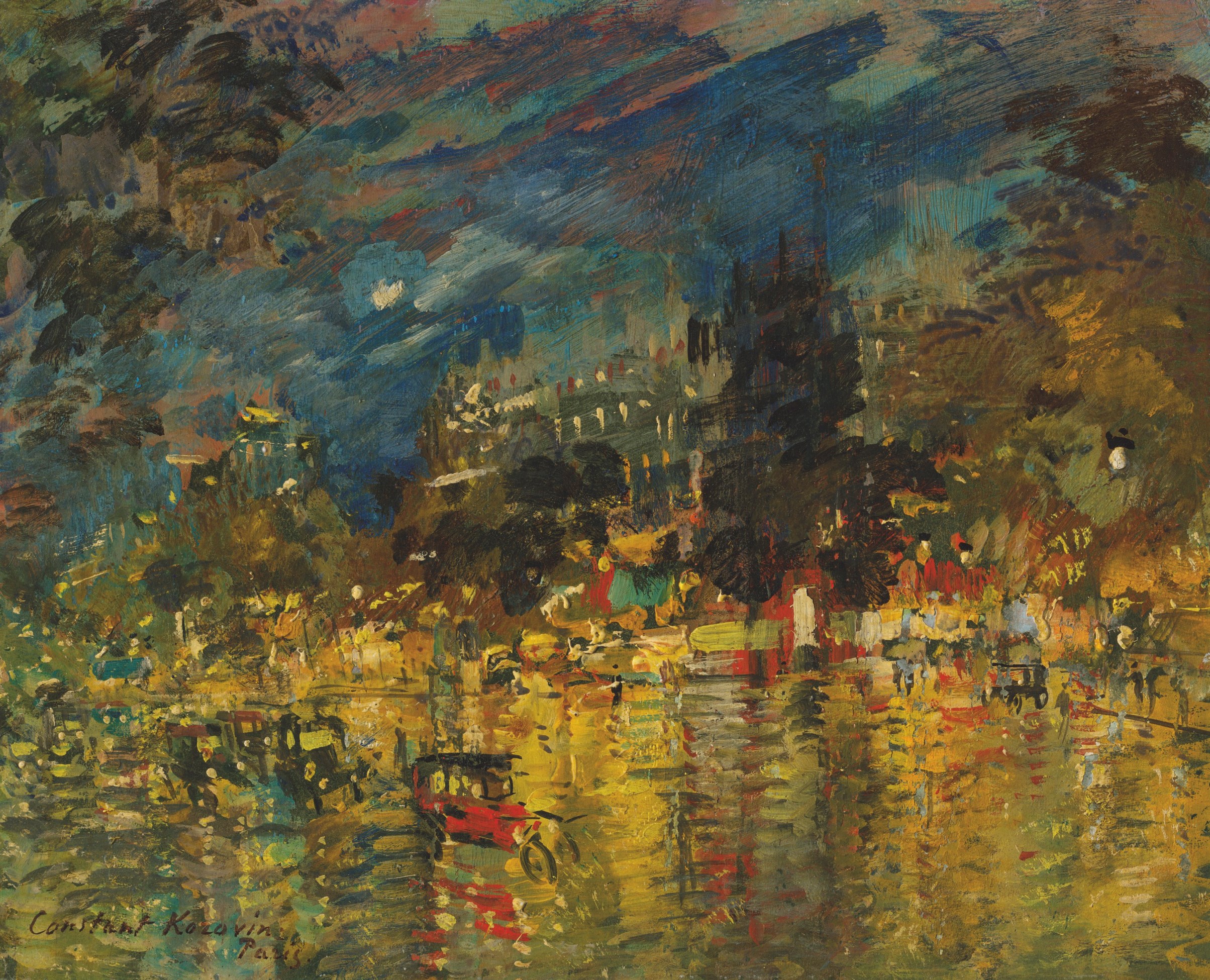 KONSTANTIN KOROVIN (1861-1939), Parisian boulevard at night | Christie's