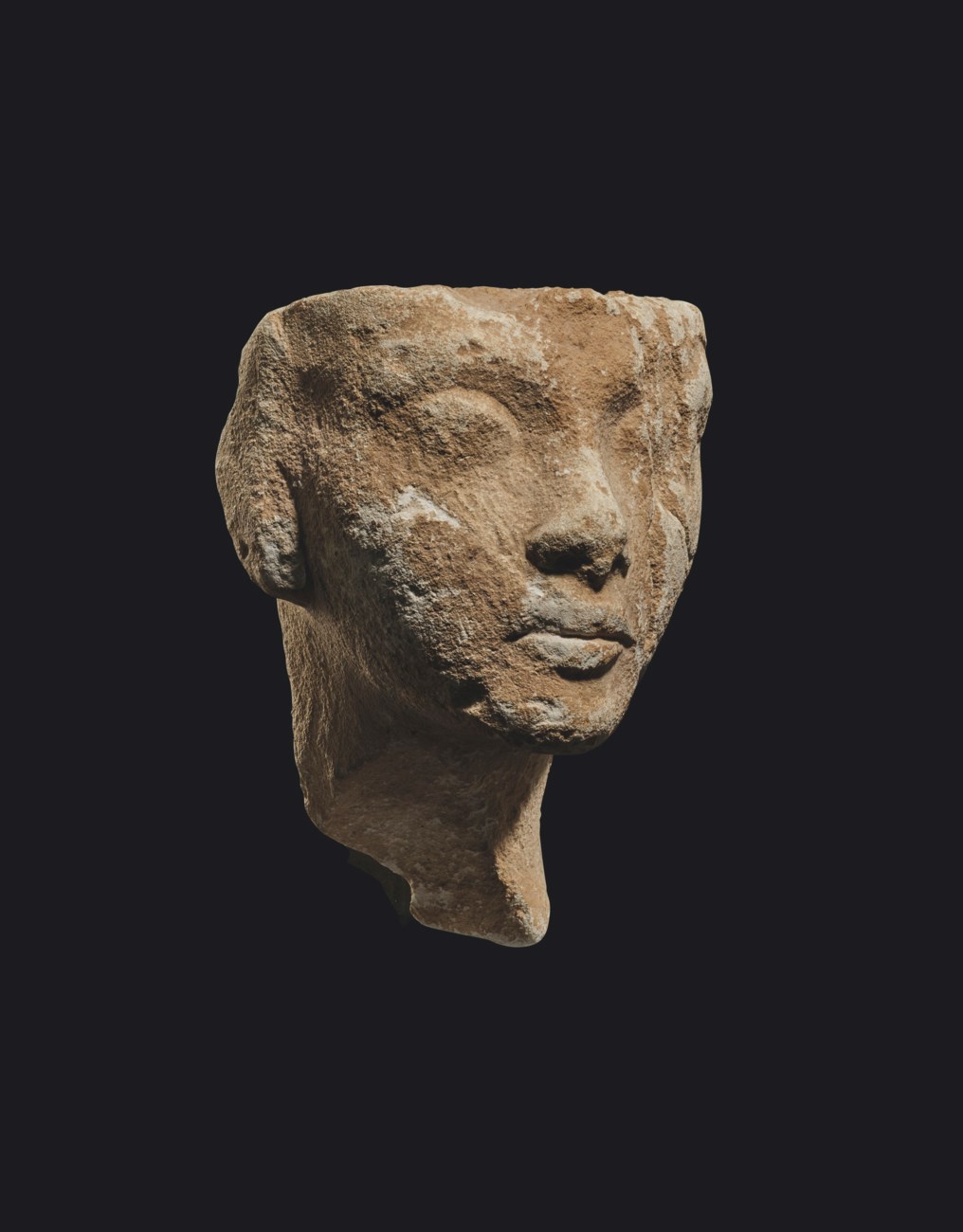 AN EGYPTIAN LIMESTONE HEAD OF A QUEEN OR PRINCESS, NEW KINGDOM, 18TH ...