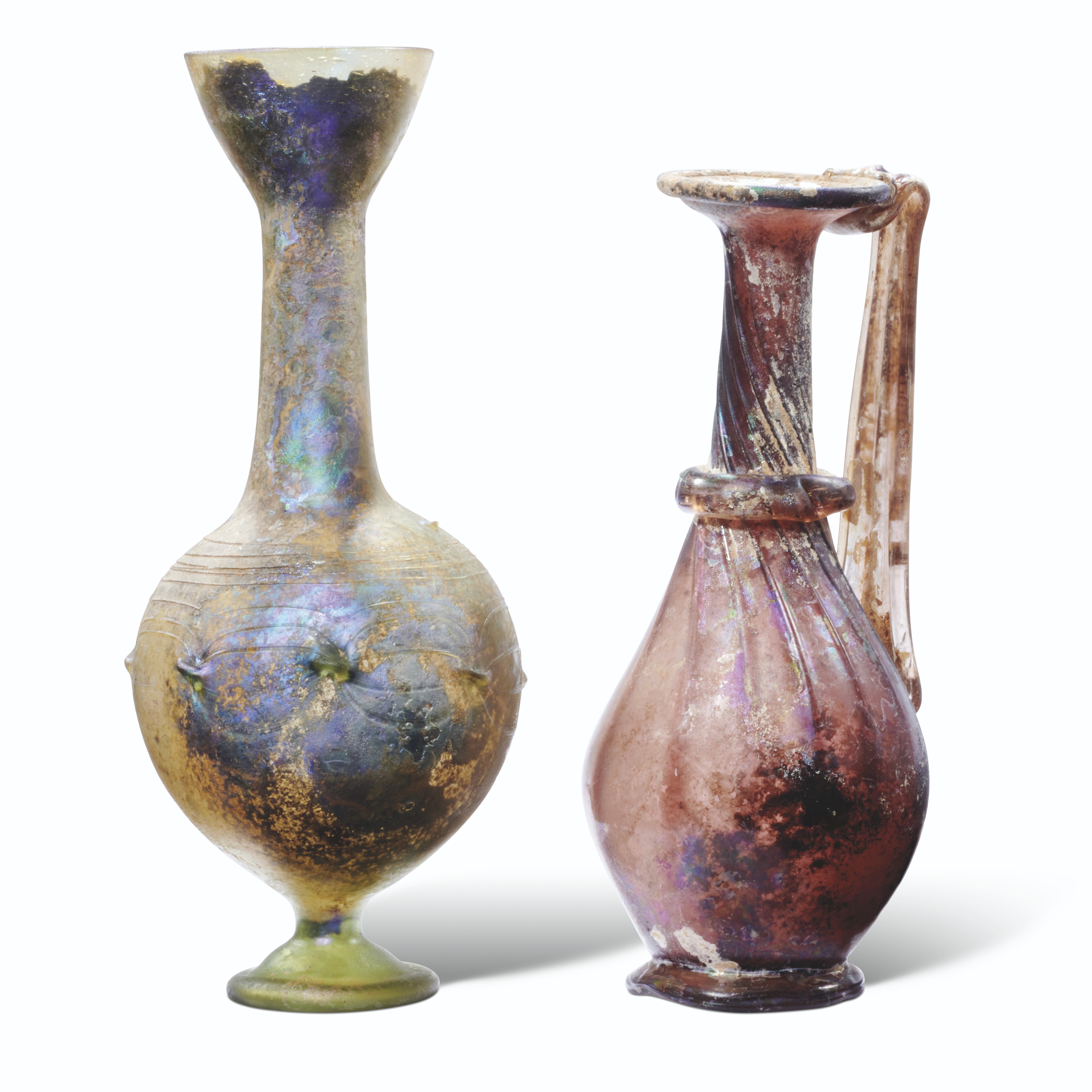 AN EGYPTIAN CORE-FORMED GLASS AMPHORISKOS, NEW KINGDOM, 19TH DYNASTY ...