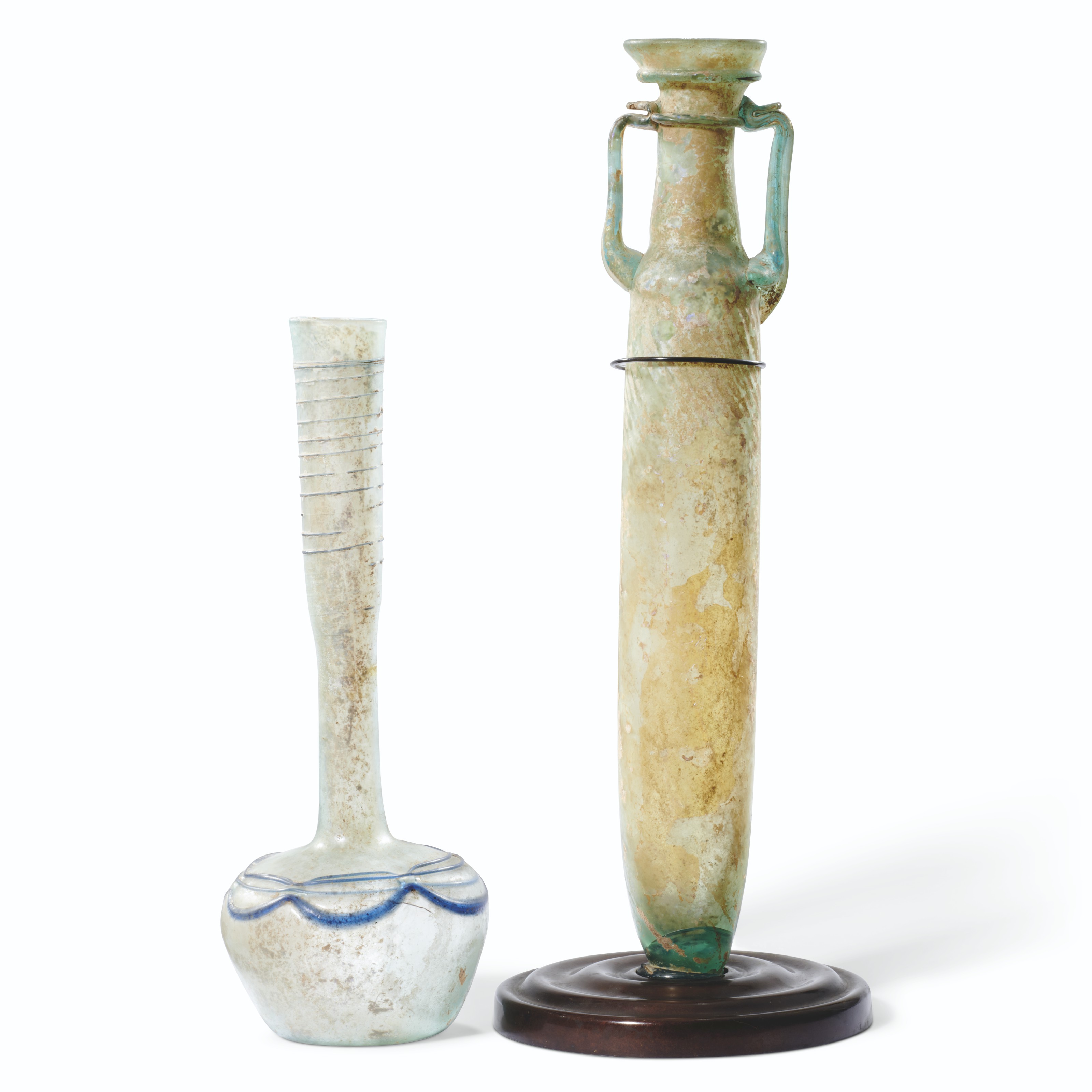AN EGYPTIAN CORE-FORMED GLASS AMPHORISKOS, NEW KINGDOM, 19TH DYNASTY ...