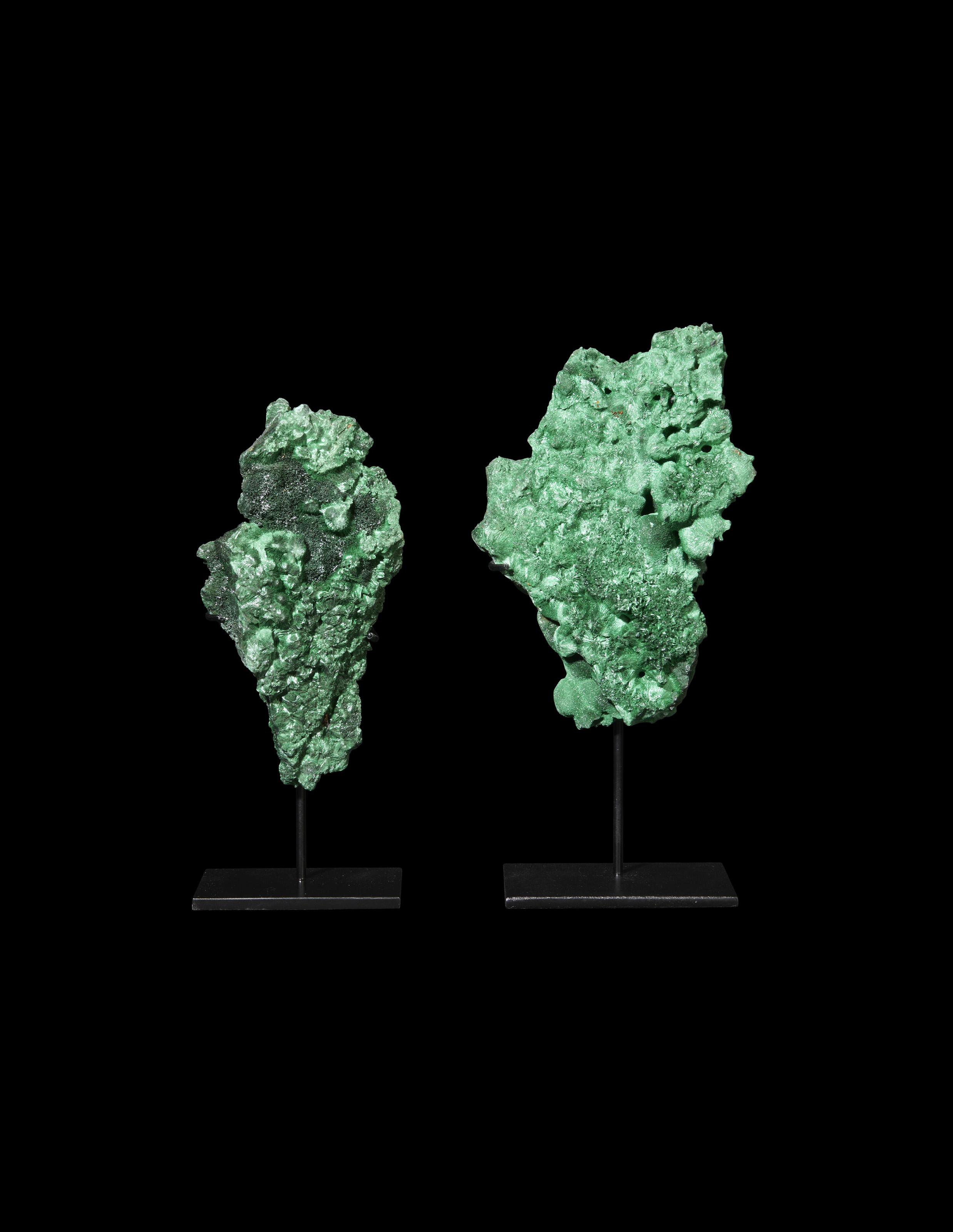 A GROUP OF TWO NATURAL MALACHITE SPECIMENS, CONGO | Christie’s