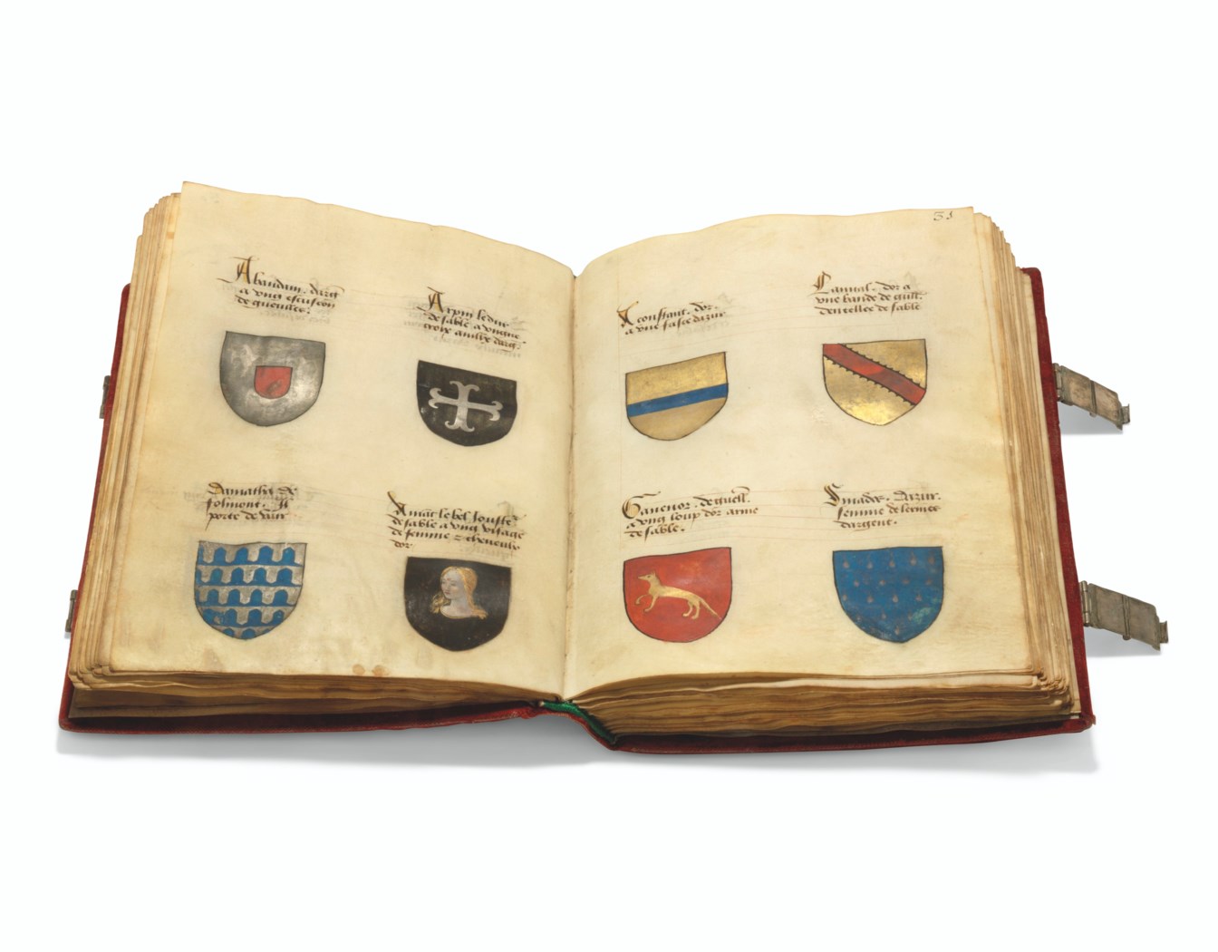 Anonymous French or Flemish artist, Heraldic manual with armorial of ...