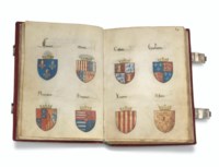 Anonymous French or Flemish artist, Heraldic manual with armorial of ...