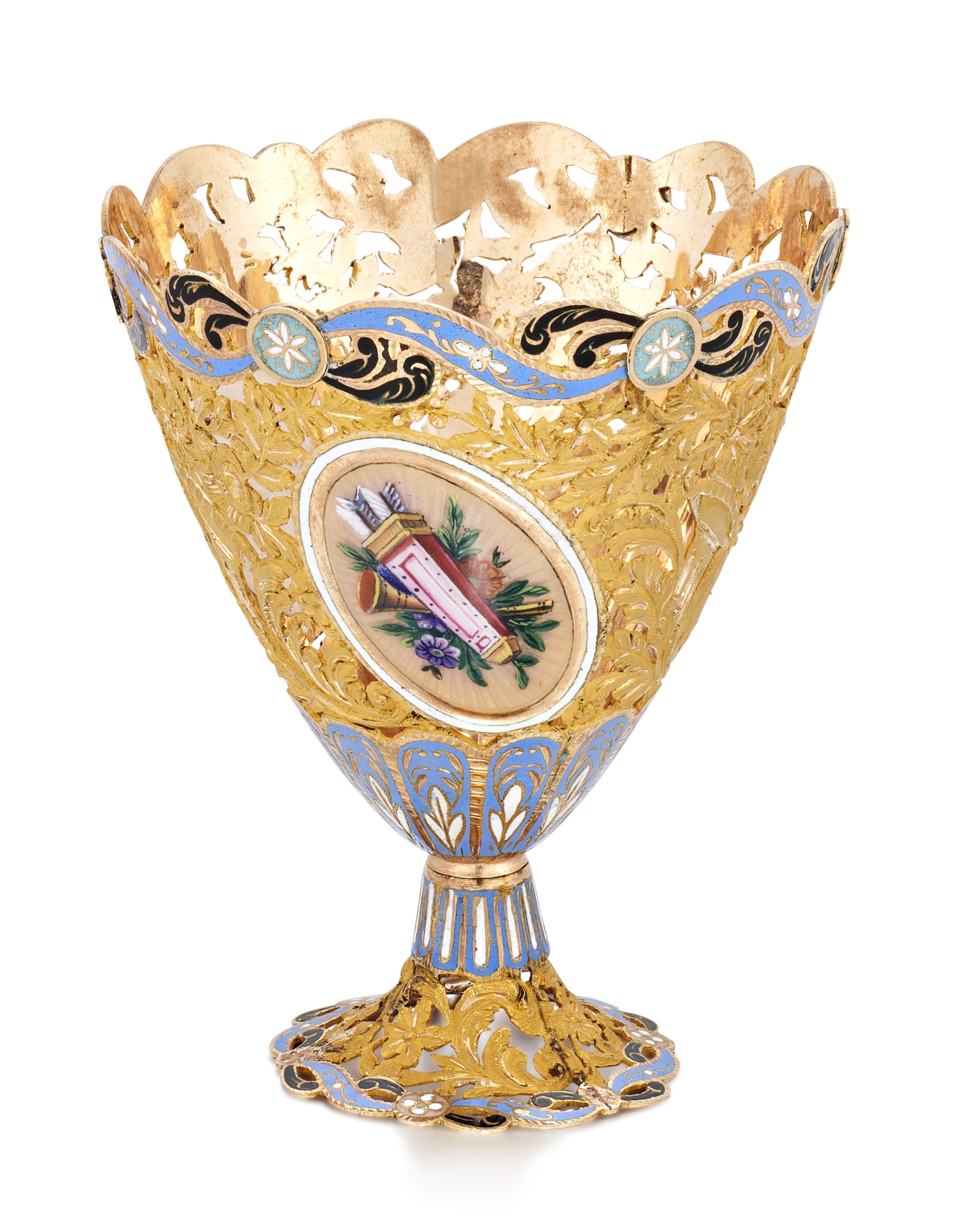 A SWISS ENAMELLED GOLD ZARF, GENEVA, CIRCA 1830 | Christie’s