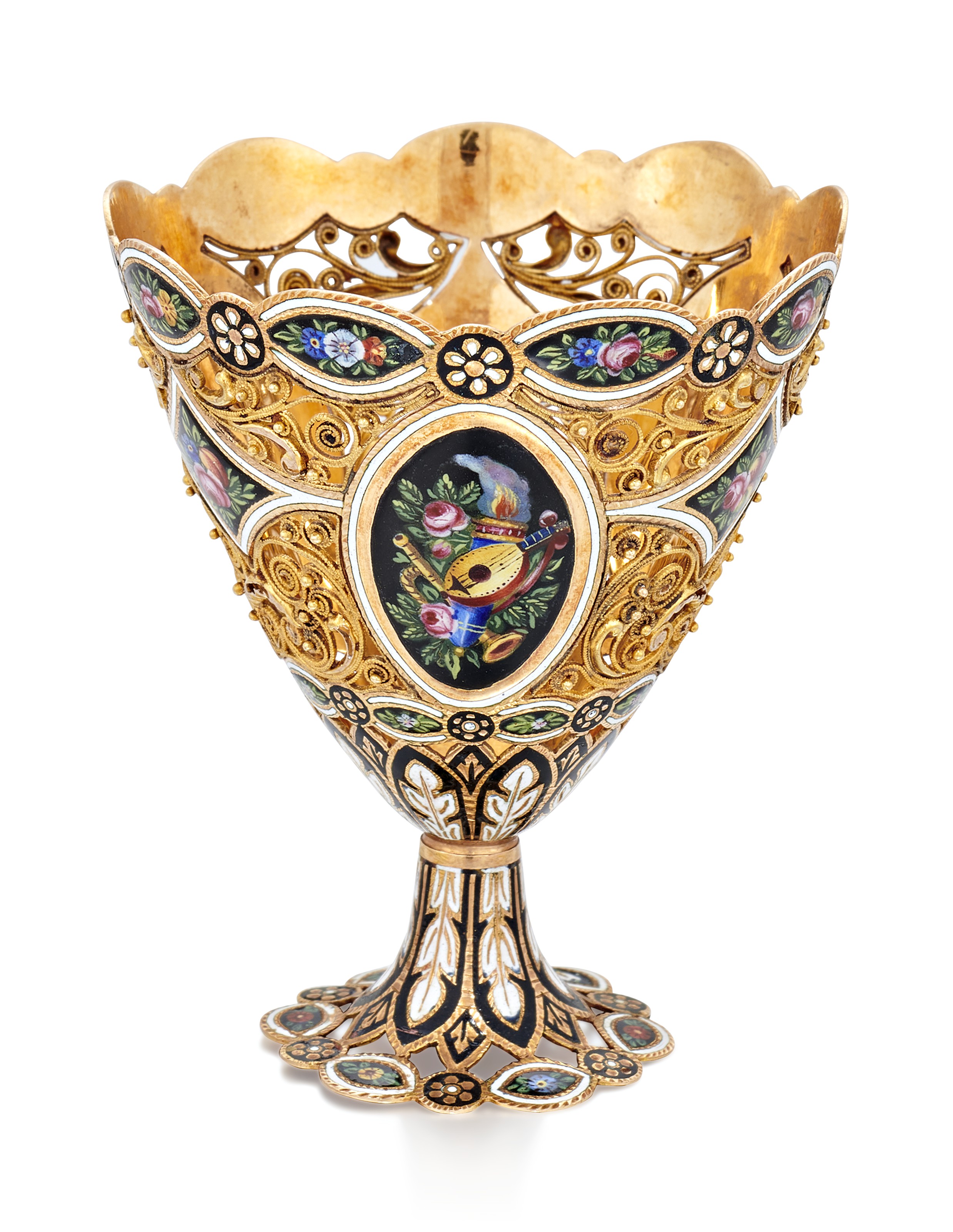 A SWISS ENAMELLED GOLD ZARF, GENEVA, CIRCA 1830 | Christie’s