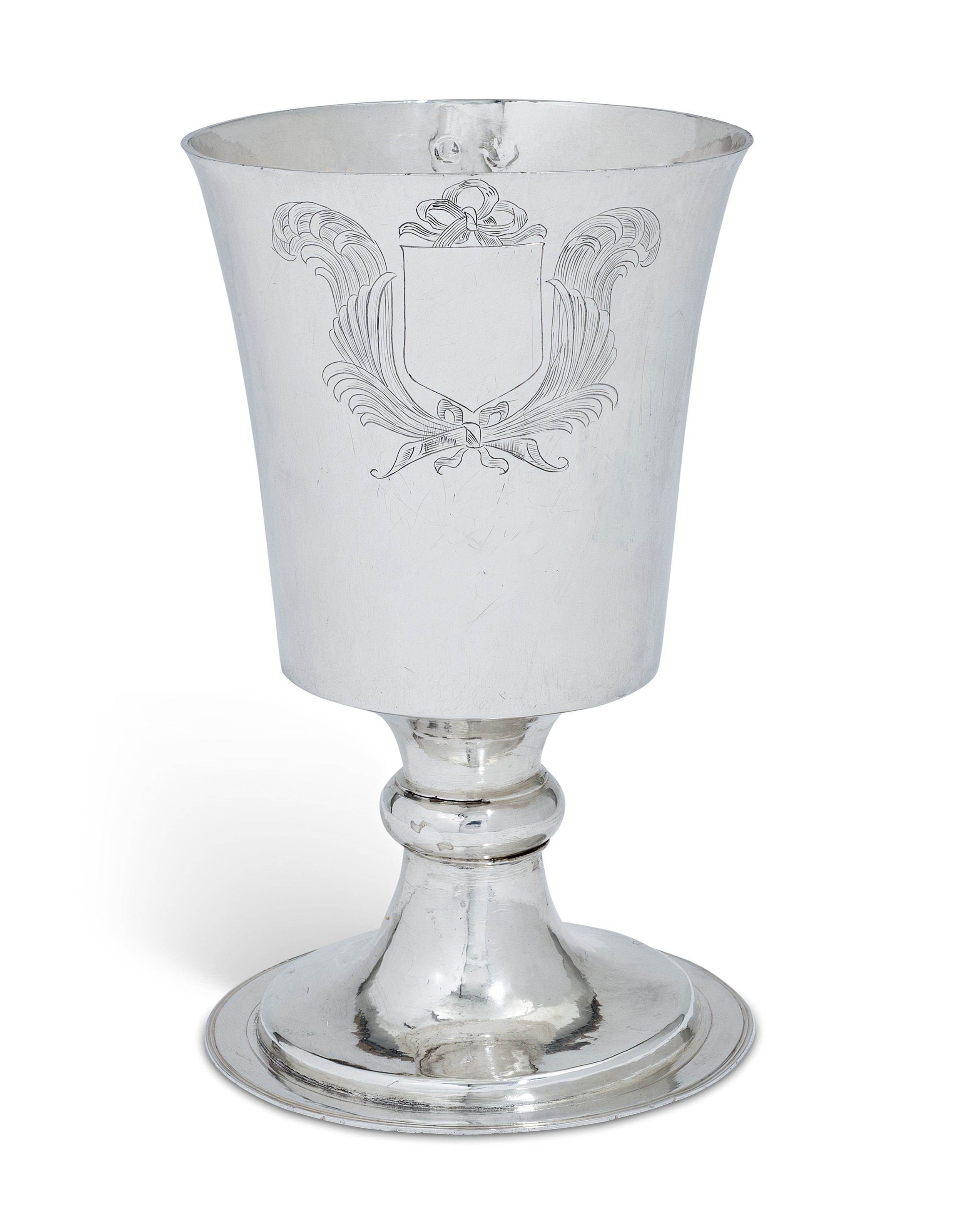 A COMMONWEALTH SILVER COMMUNION CUP, LONDON, 1658, MAKER'S MARK IH OR ...