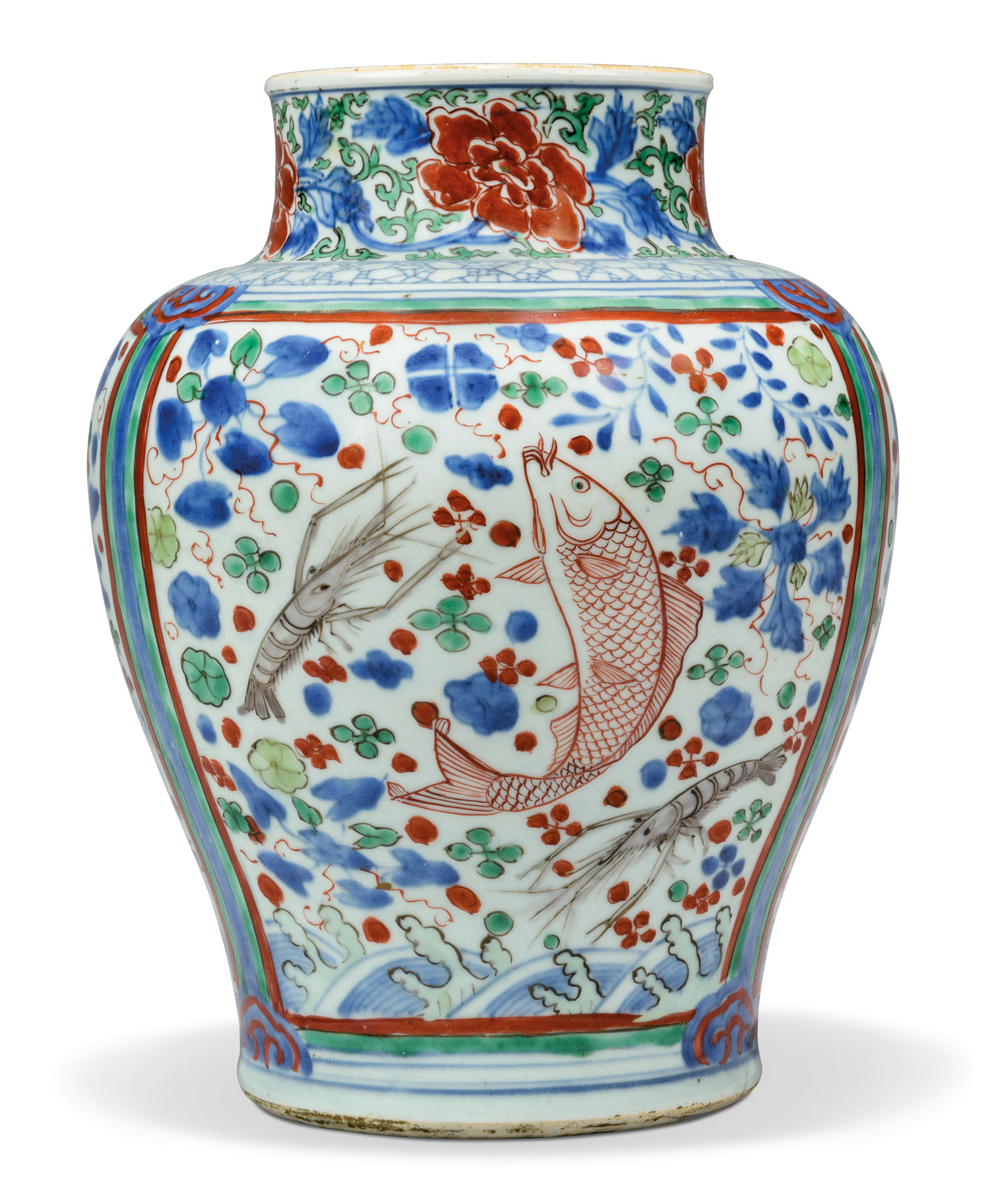 TWO CHINESE WUCAI VASES