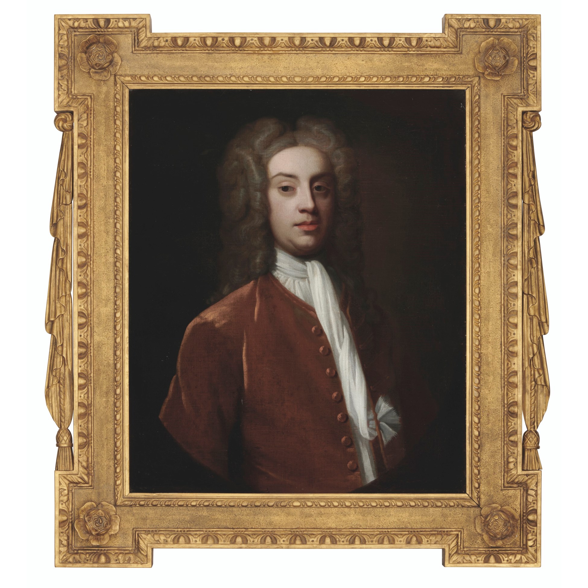 ENGLISH SCHOOL, CIRCA 1710, Portrait of a gentleman, bust-length, in a ...