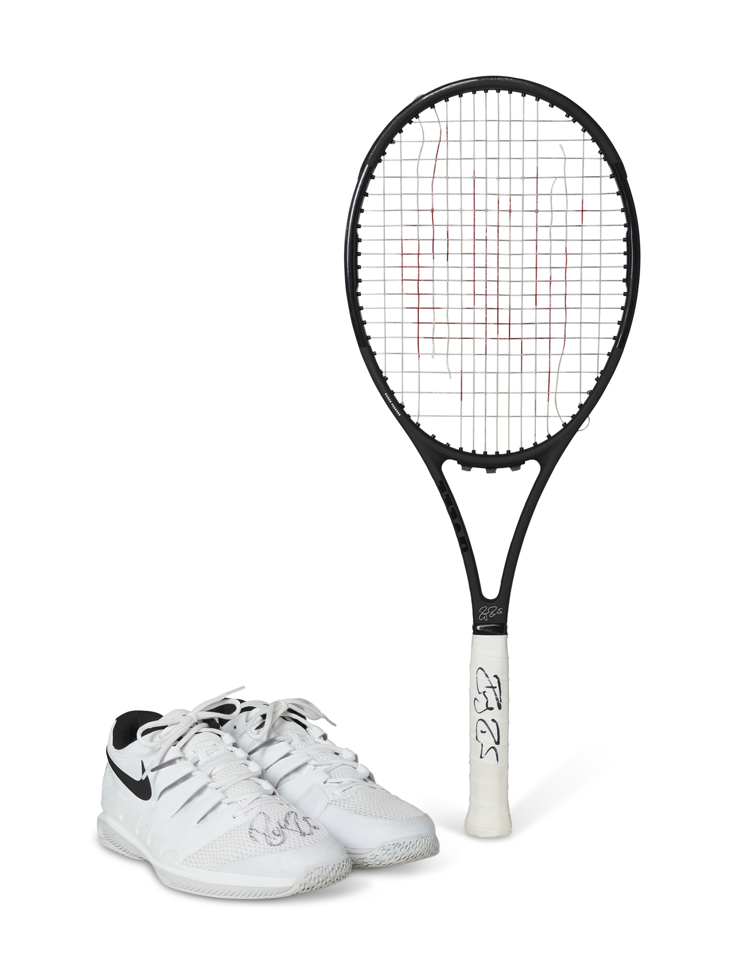 ROGER FEDERER'S CHAMPION SNEAKERS AND RACKET, ROTTERDAM, 2018 | Christie’s