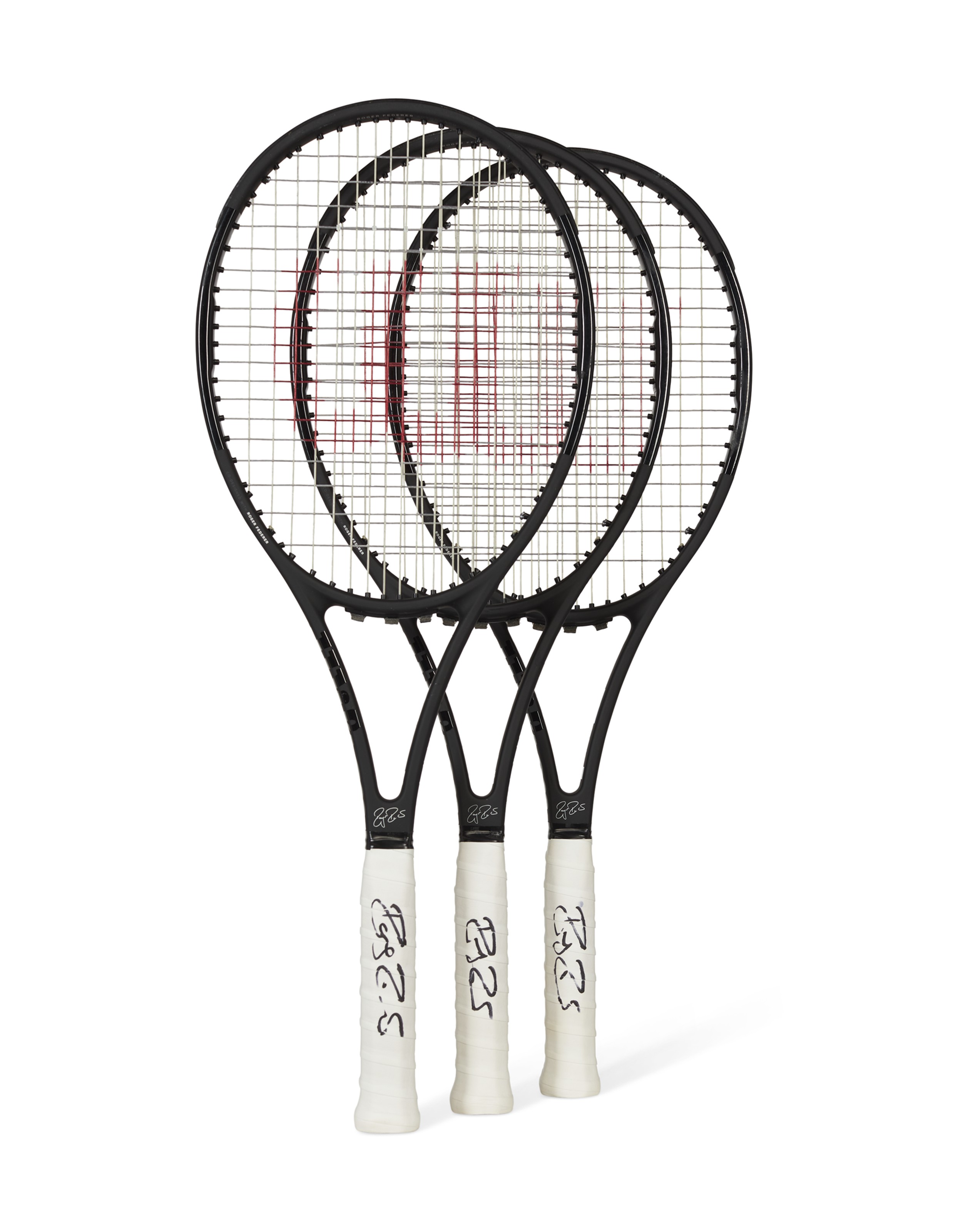 ROGER FEDERER'S TOURNAMENT RACKETS, THE CHAMPIONSHIPS, WIMBLEDON, 2019 ...