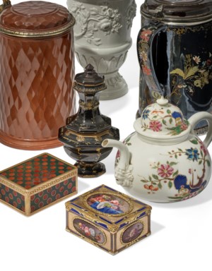 A GERMAN GOLD-MOUNTED HARDSTONE SNUFF-BOX, CIRCA 1780, WITH LATER ...