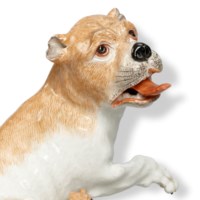 A PAIR OF MEISSEN PORCELAIN MODELS OF A LION AND A LIONESS, CIRCA 1750 ...