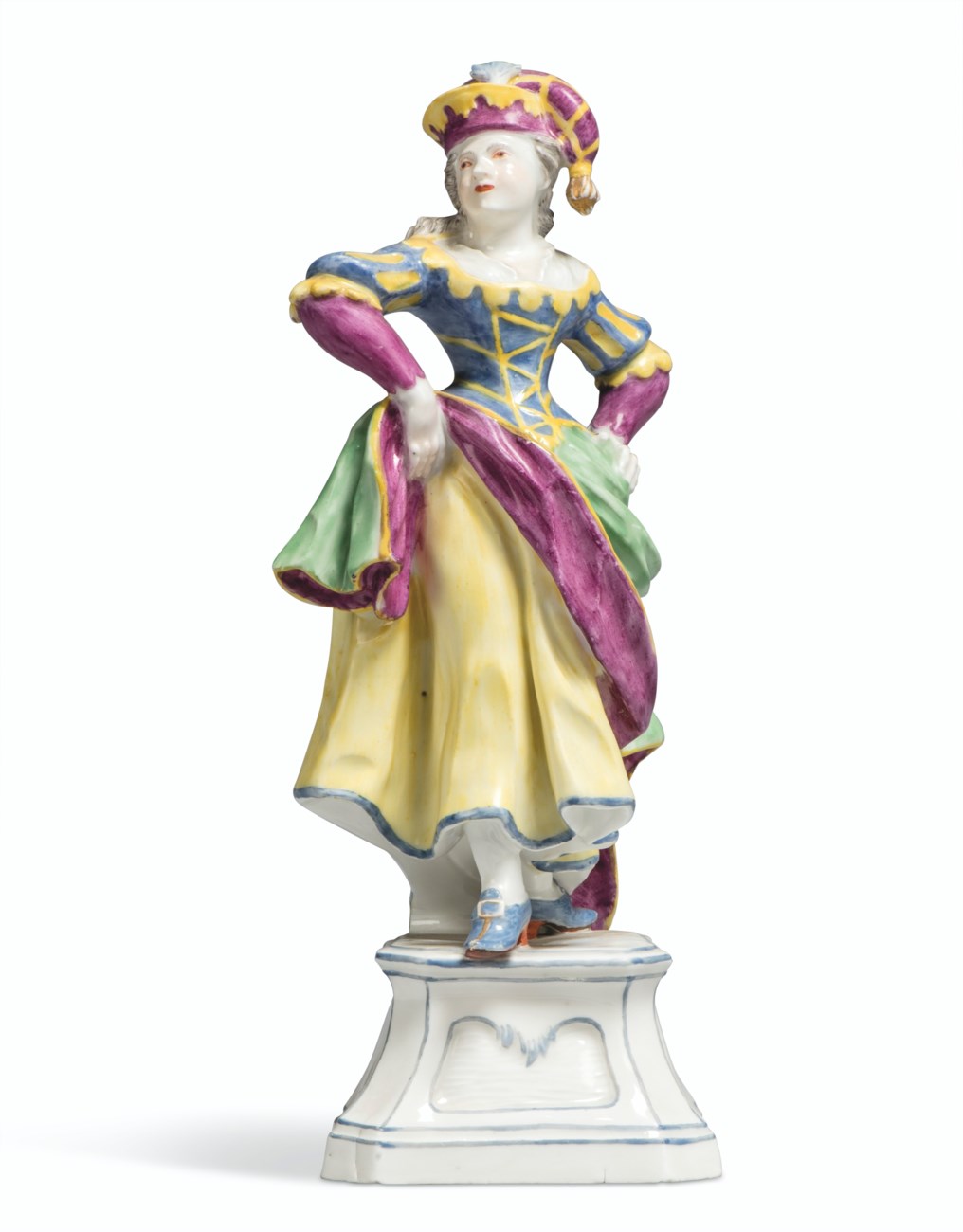 A HÖCHST PORCELAIN FIGURE OF RAGONDA FROM THE COMMEDIA DELL'ARTE, CIRCA ...