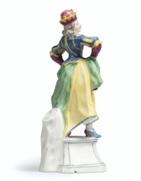 A HÖCHST PORCELAIN FIGURE OF RAGONDA FROM THE COMMEDIA DELL'ARTE, CIRCA ...