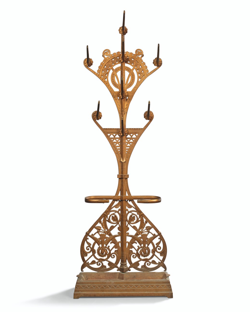 AN AESTHETIC MOVEMENT CAST-IRON HALL STAND, CIRCA 1867, DESIGNED BY ...