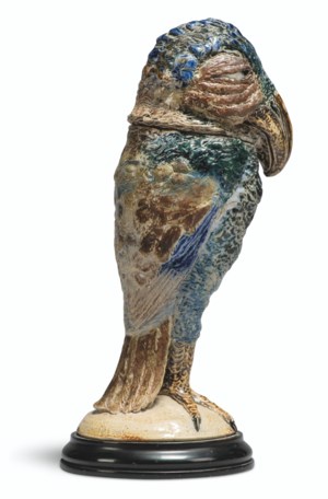 A MARTIN BROTHERS STONEWARE 'WALLY-BIRD' JAR AND COVER, 1891 | Christie's