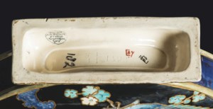 TWO MINTON'S ART POTTERY MOON FLASKS, CIRCA 1872, IMPRESSED FACTORY ...