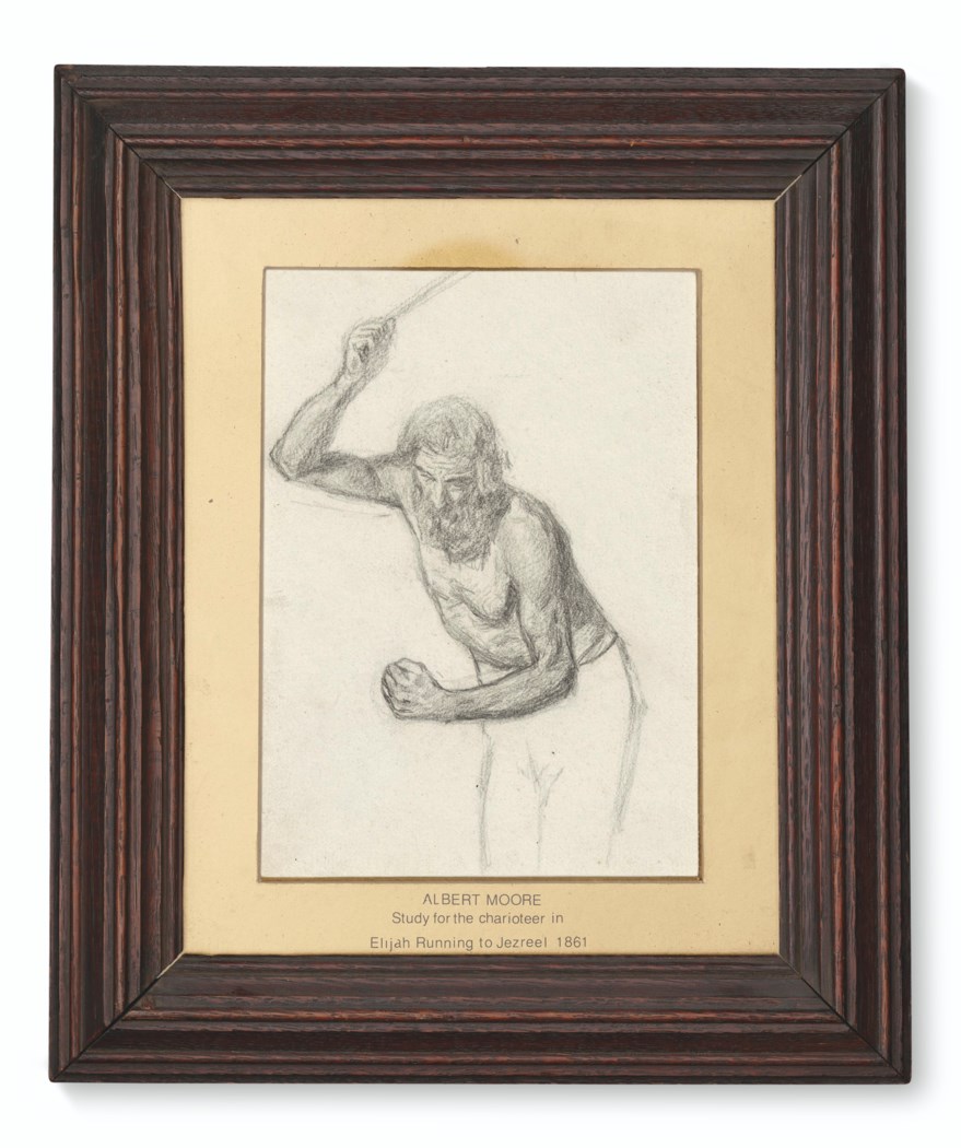 ALBERT JOSEPH MOORE, A.R.W.S. (1841-1893), Study of the charioteer in ...