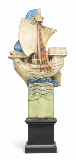 A DOULTON LAMBETH STONEWARE POST FINIAL BY GILBERT BAYES, CIRCA 1931-38 ...