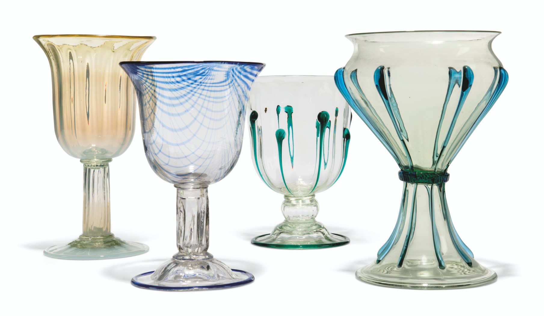 A COLLECTION OF JAMES POWELL & SONS WHITEFRIARS GLASS VESSELS, EARLY ...