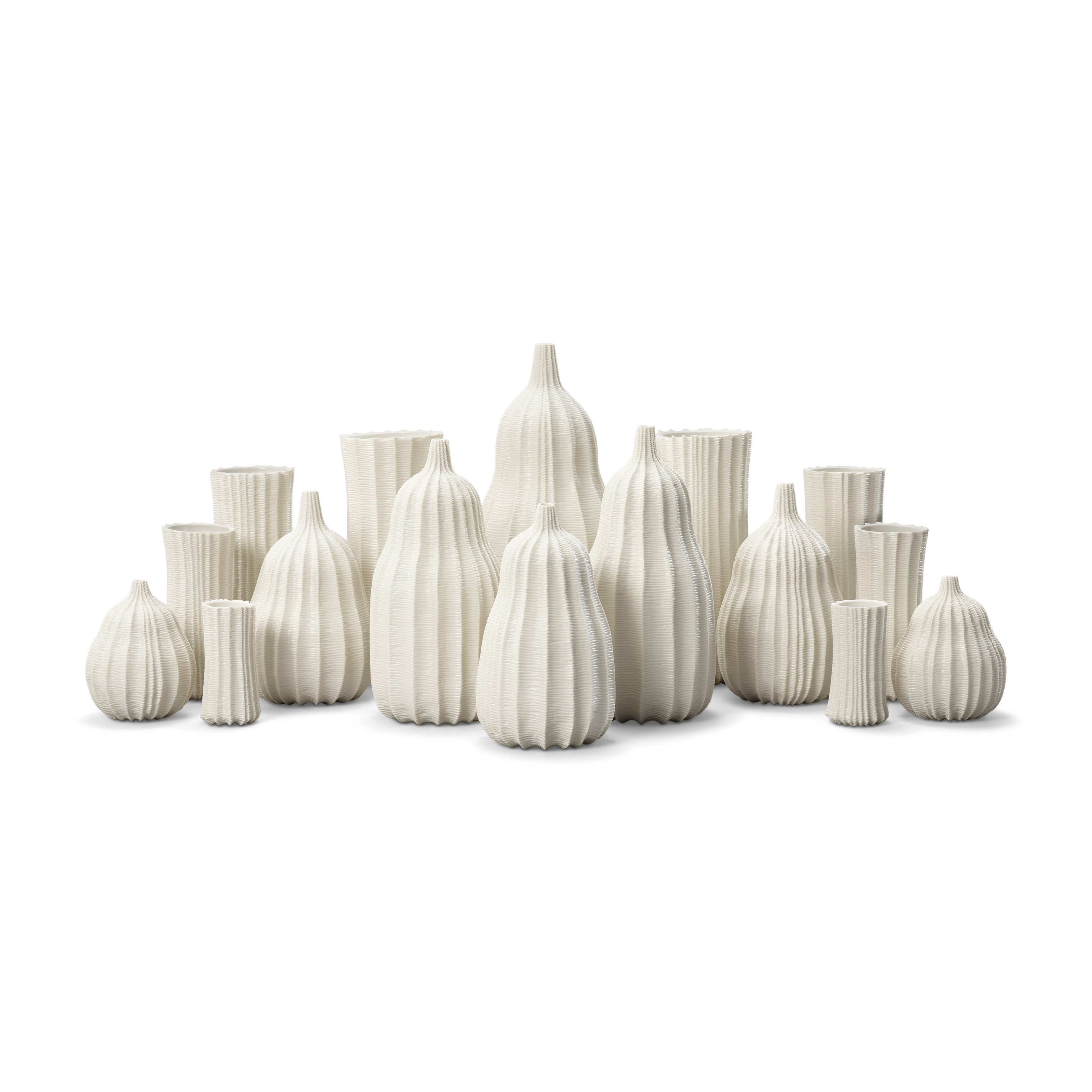 ANDREW WICKS (B. 1973), A GARNITURE OF SIXTEEN VESSELS (AW151), 2014 ...