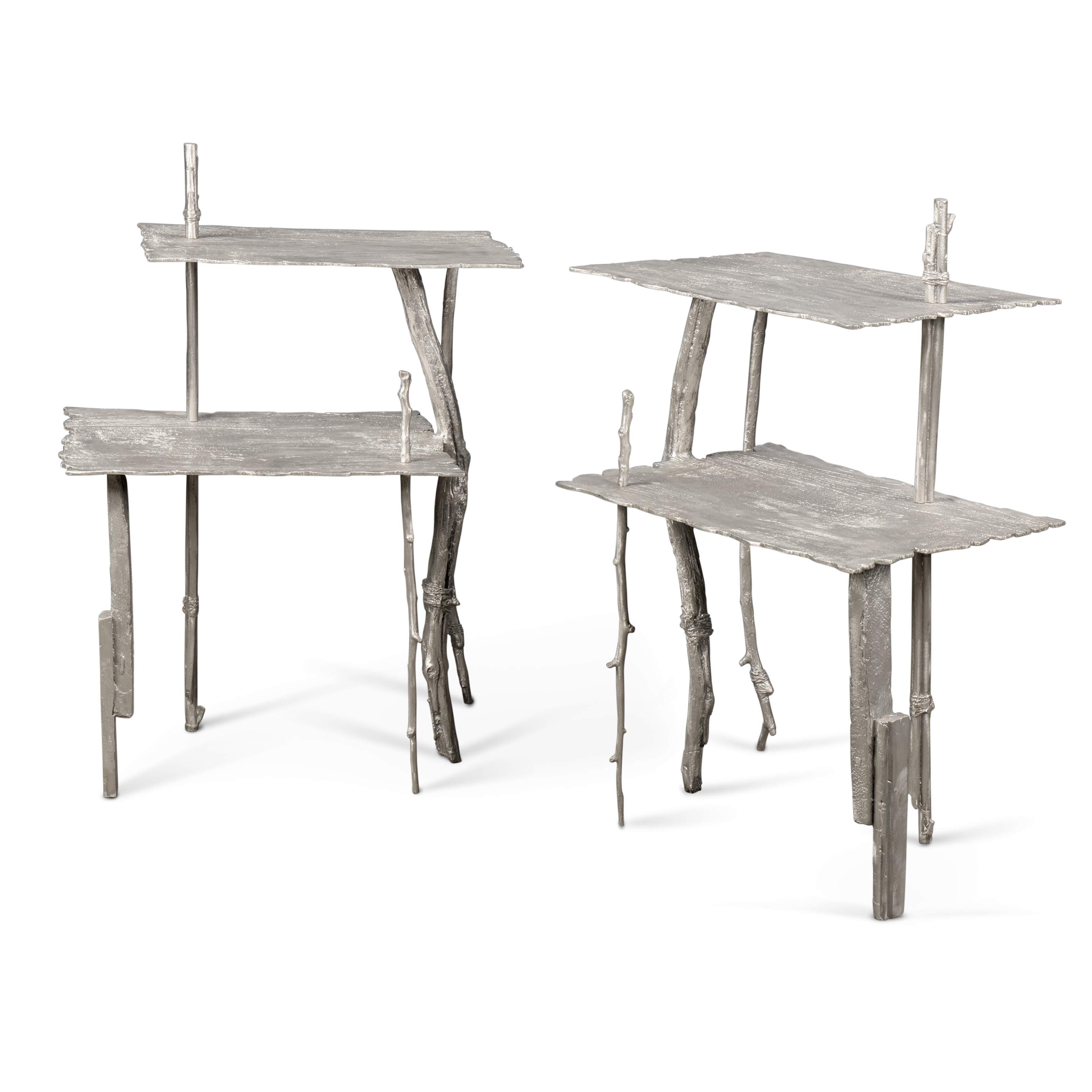 MATTIA BONETTI (B. 1953), PAIR OF 'BOY SCOUT' TWO-TIER MIRRORING TABLES ...