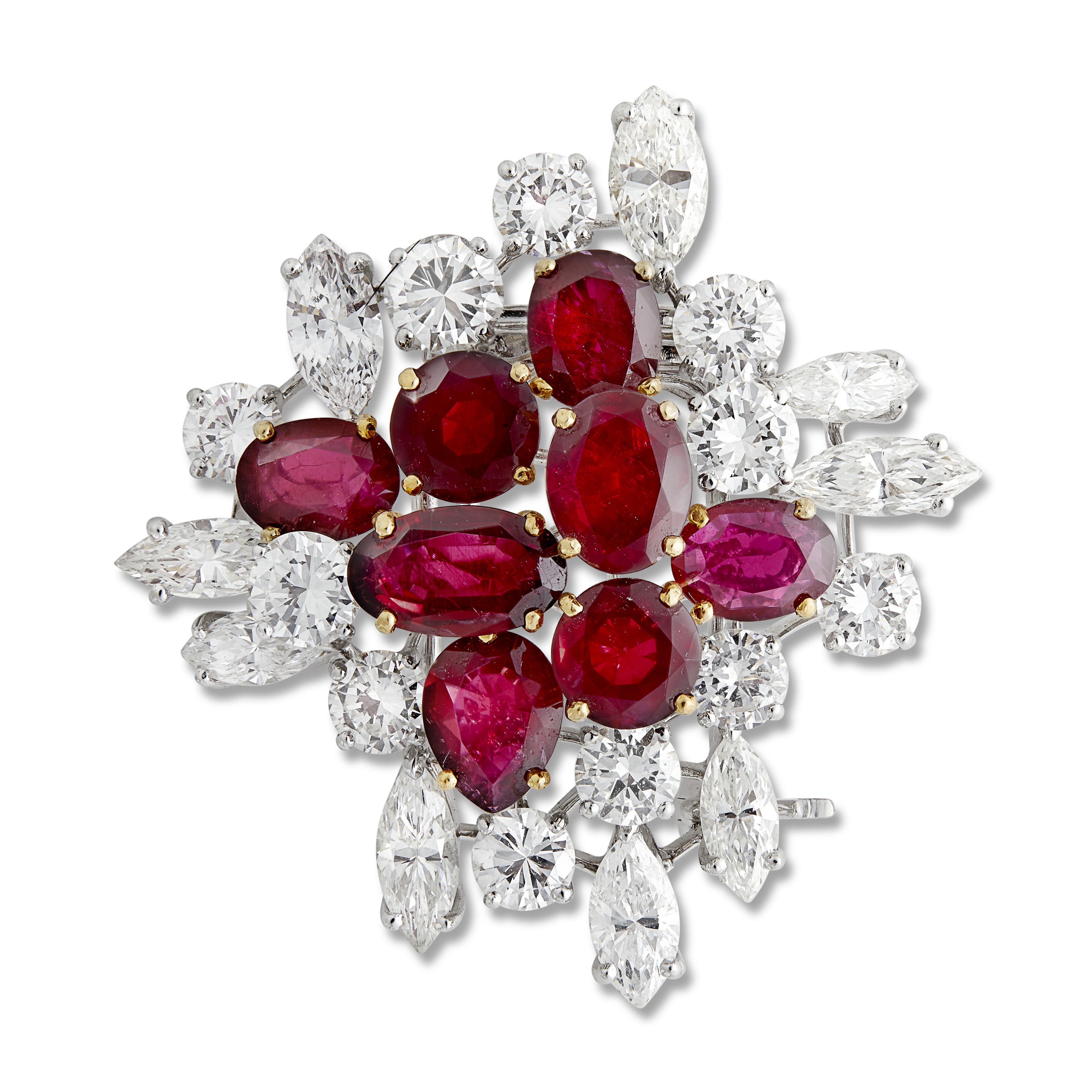 RUBY AND DIAMOND BROOCH, | Christie’s