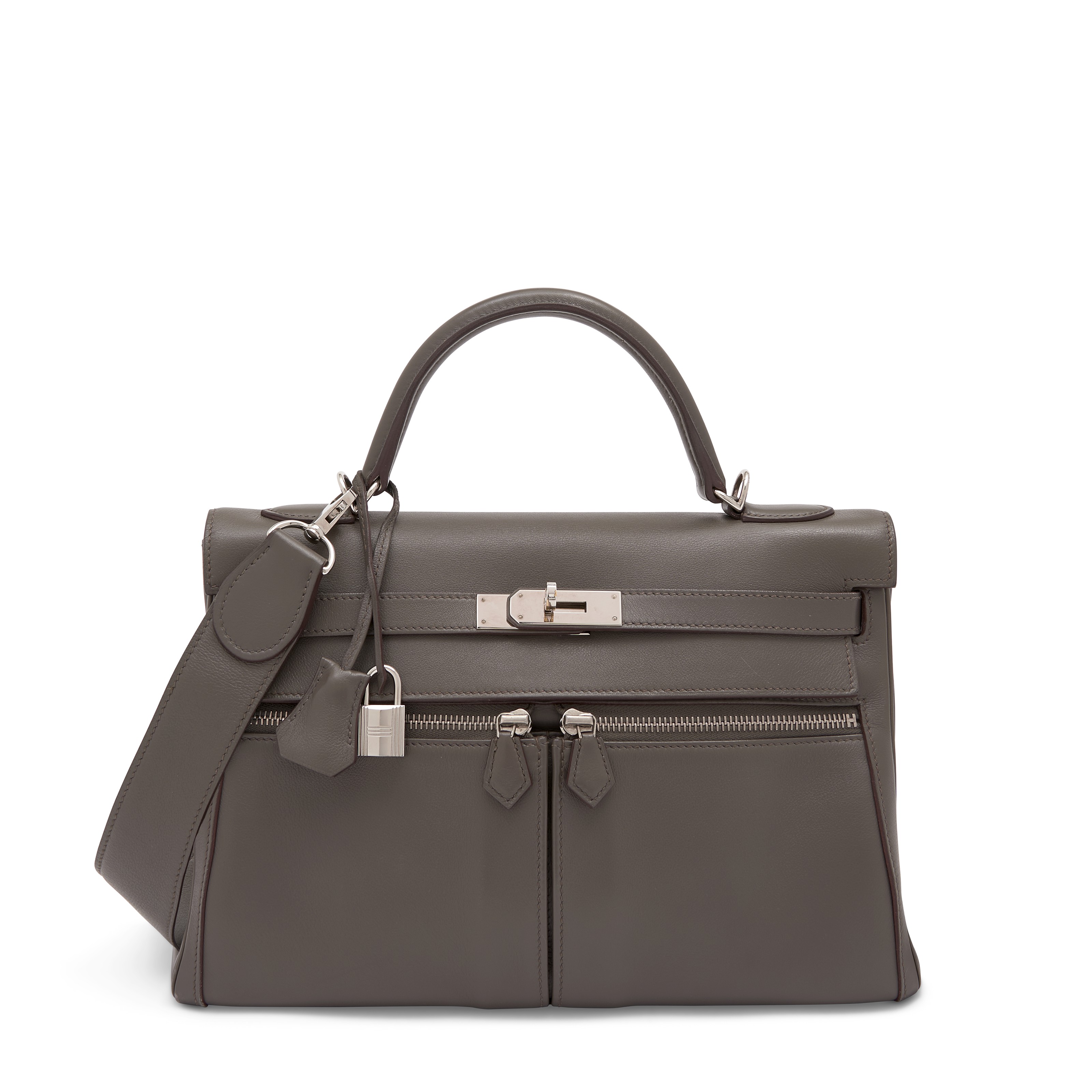 AN ÉTAIN SWIFT LEATHER KELLY LAKIS 32 WITH PALLADIUM HARDWARE, HERMÈS ...