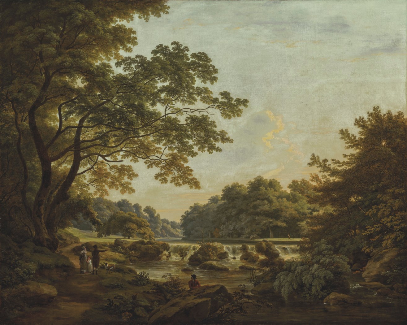 WILLIAM ASHFORD, P.R.H.A. (BIRMINGHAM C.1746-1824 DUBLIN), A Weir on ...
