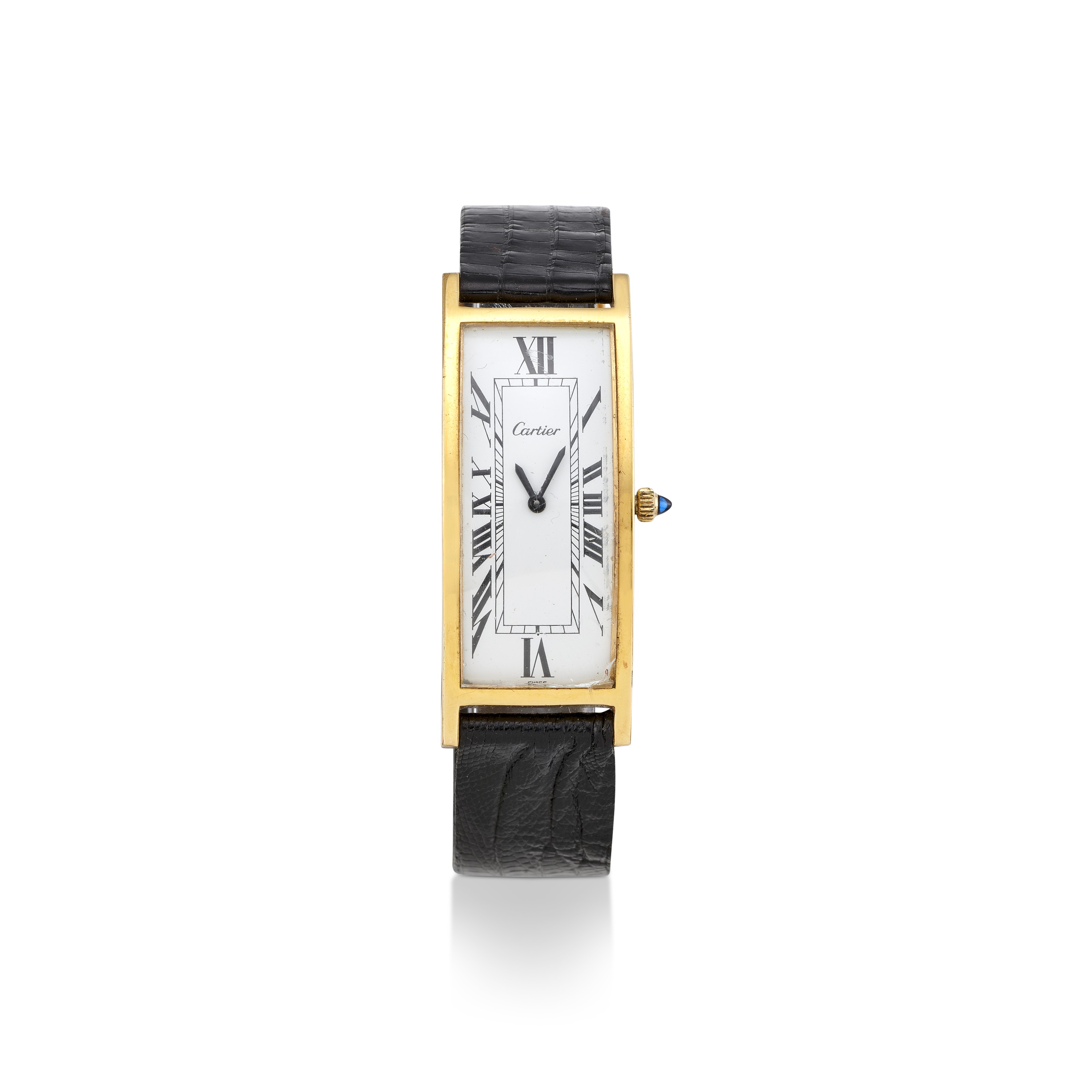 CARTIER 'TANK ALLONGÉE' GOLD PLATED WRISTWATCH, | Christie’s
