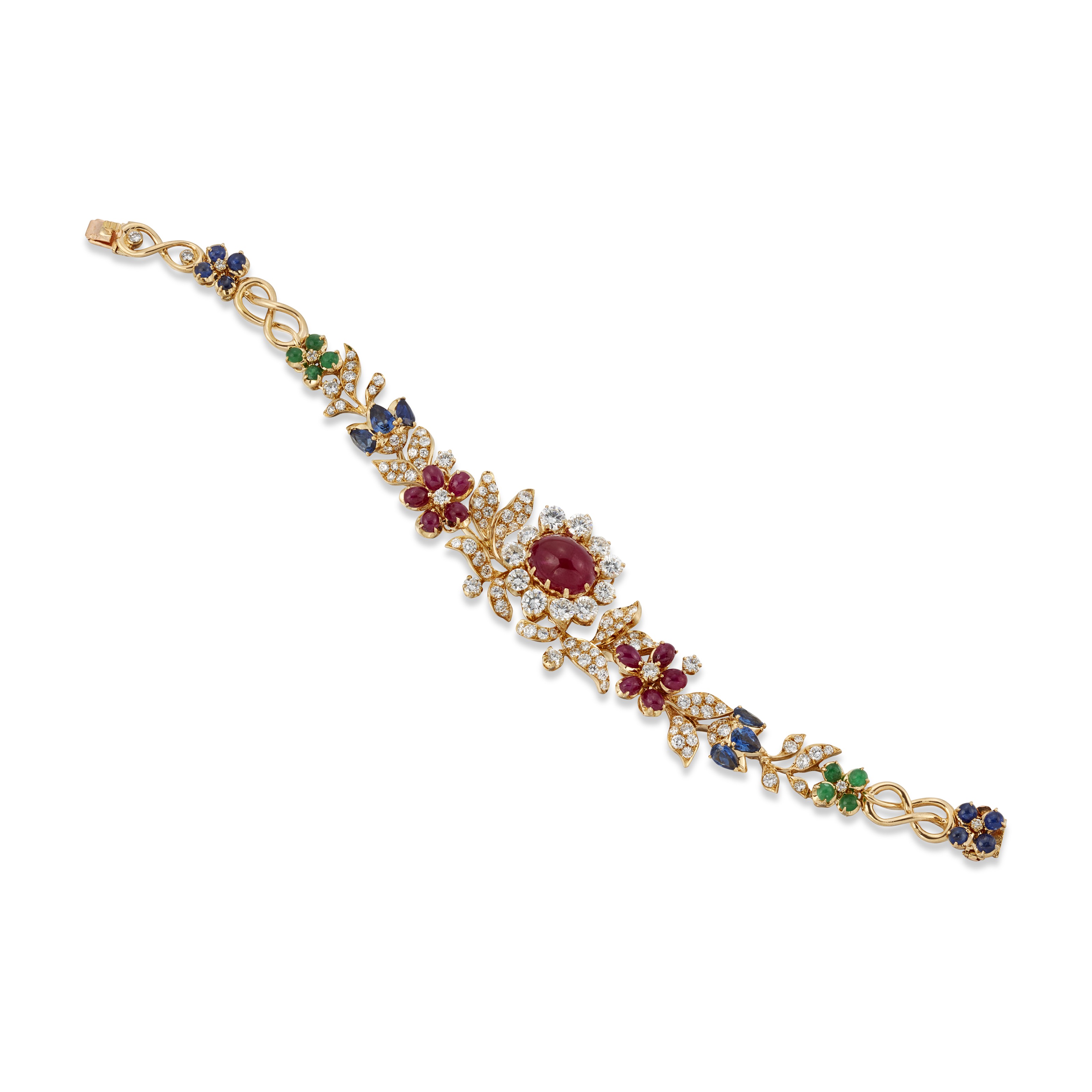 NO RESERVE REZA RUBY, SAPPHIRE, EMERALD AND DIAMOND BRACELET, | Christie’s