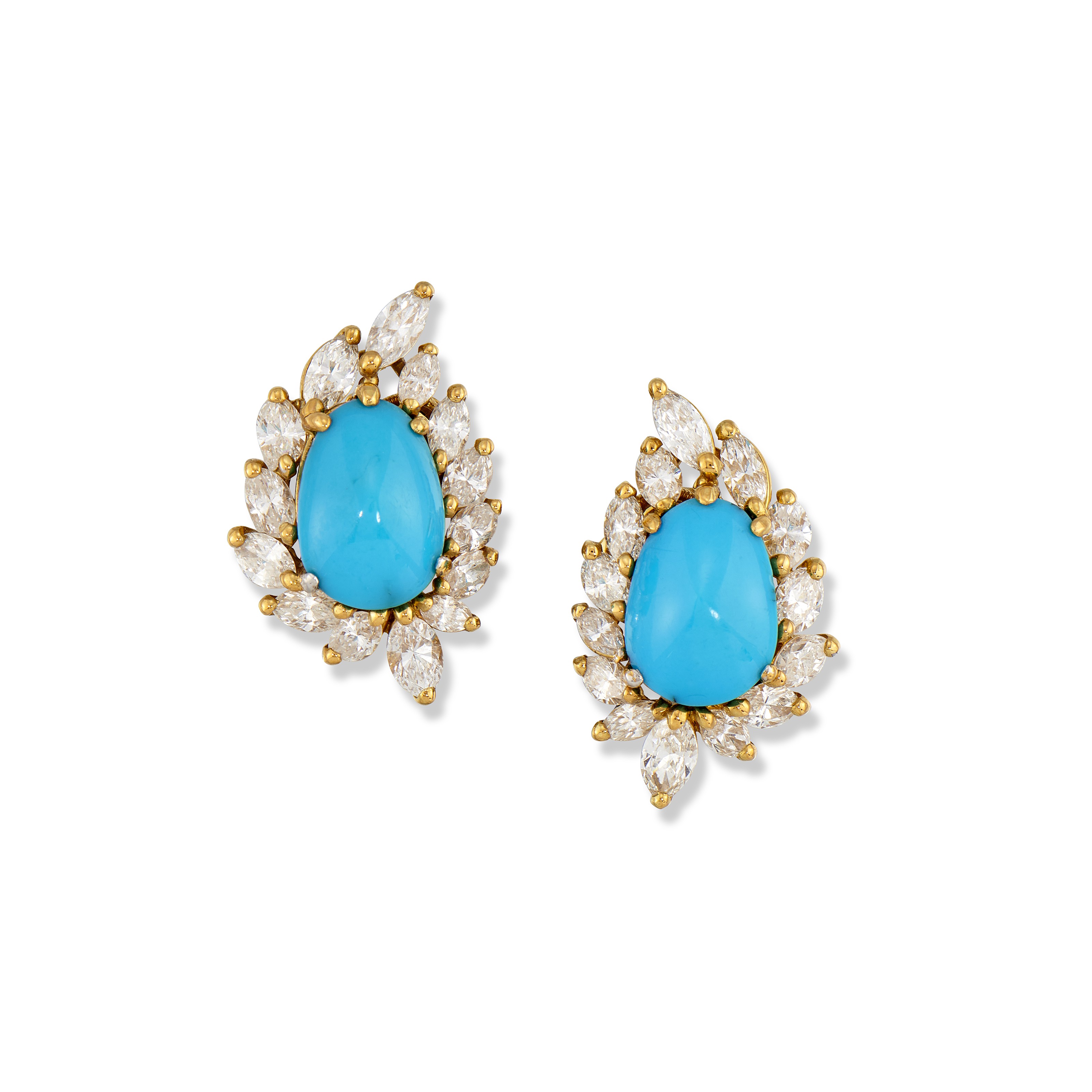 CARTIER TURQUOISE AND DIAMOND EARRINGS, | Christie’s
