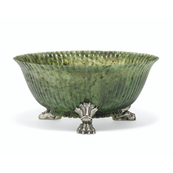 A SILVER-MOUNTED NEPHRITE BOWL, BY FABERGÉ, MOSCOW, CIRCA 1890 | Christie's