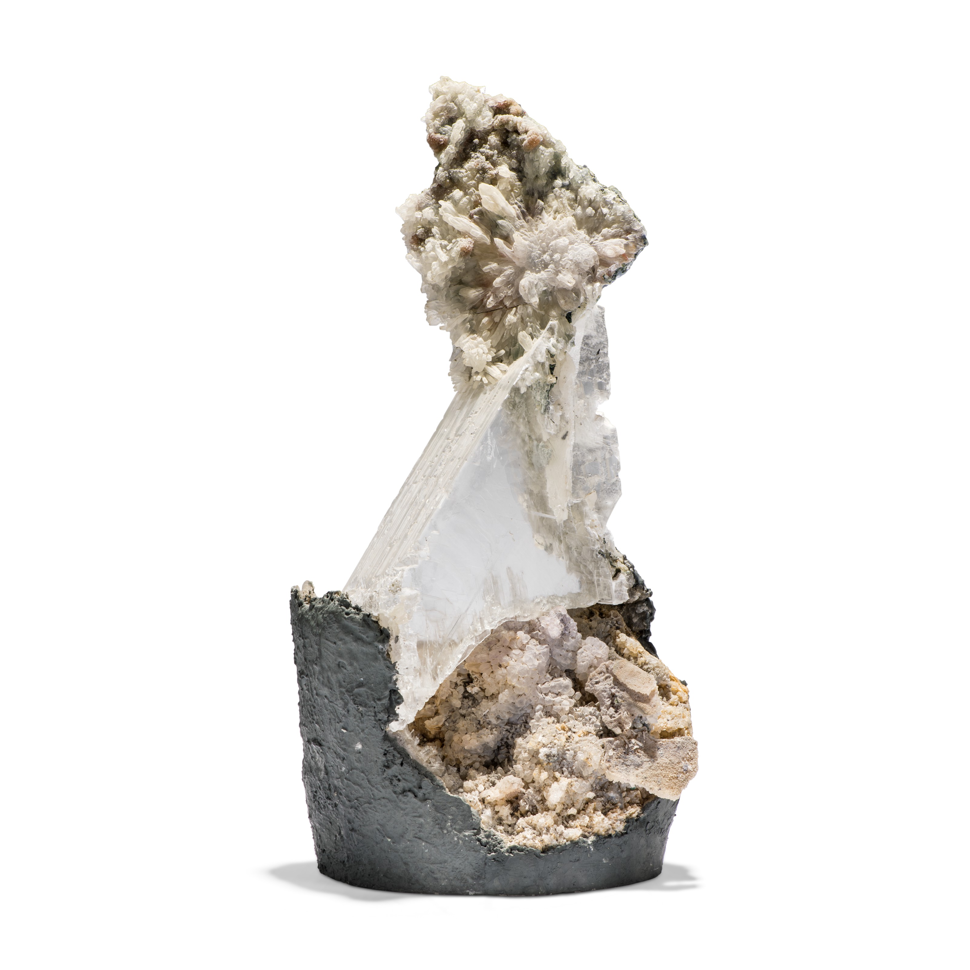 A SPECIMEN OF SELENITE ON QUARTZ, BRAZIL | Christie’s