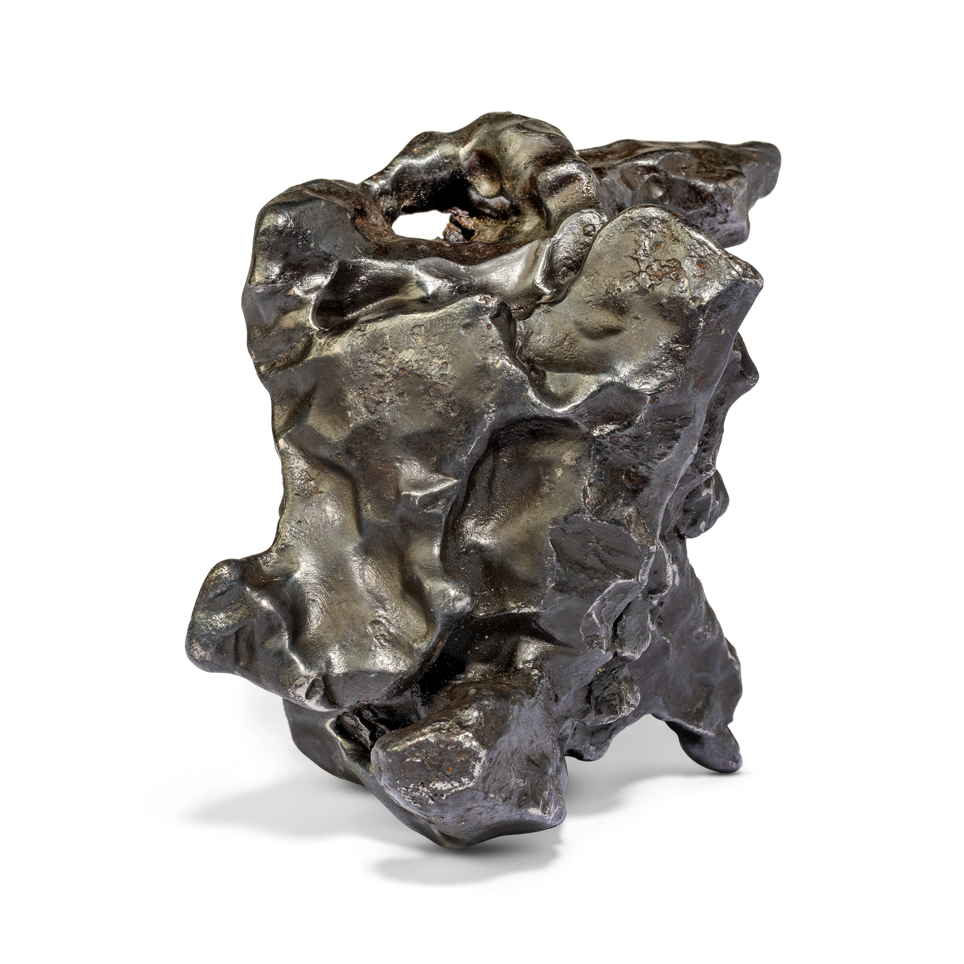 A SIKHOTE ALIN METEORITE WITH NATURAL HOLE, IRON, COARSE OCTAHEDRITE ...