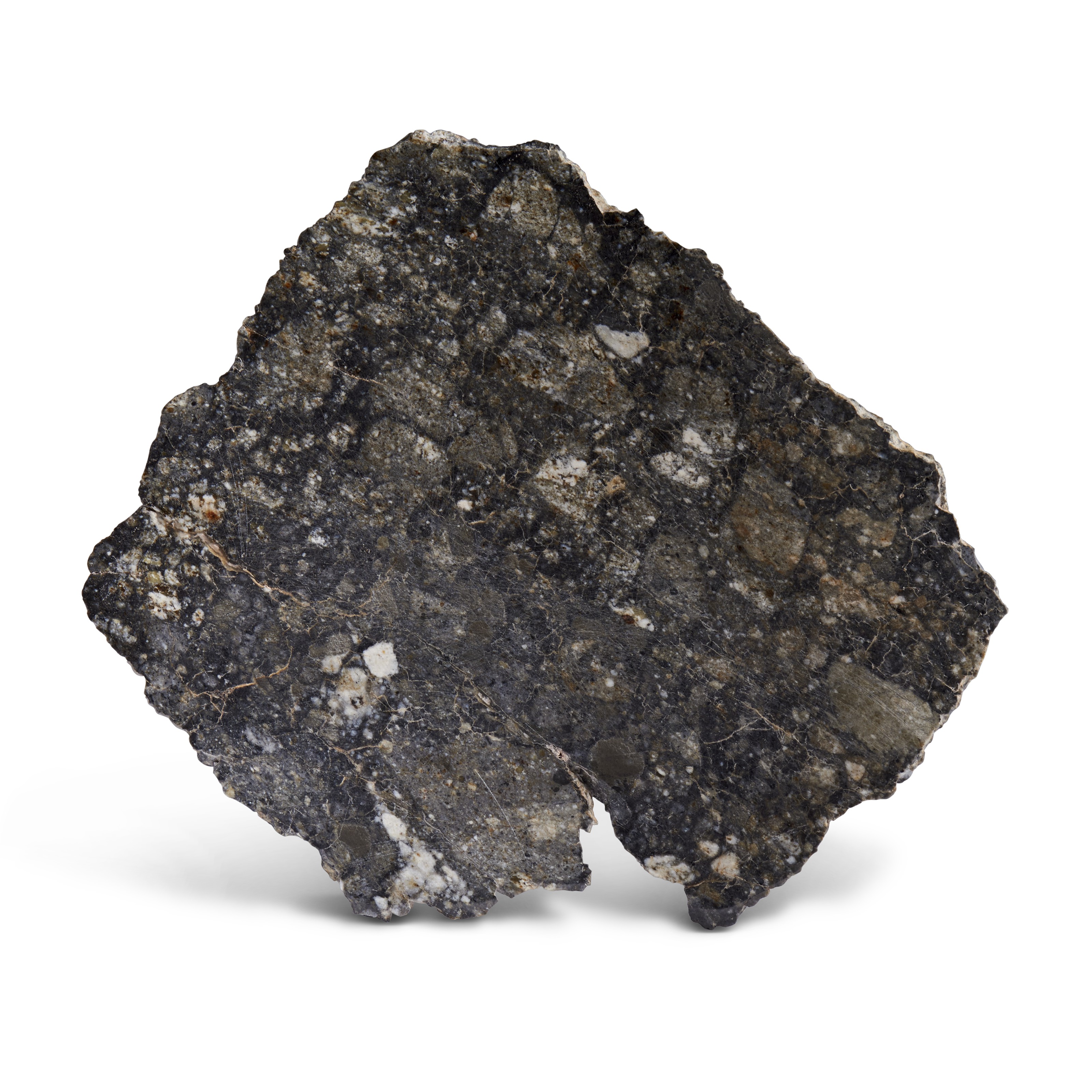 END PIECE OF A METEORITE FROM THE MOON — THE INTERIOR AND EXTERIOR OF ...