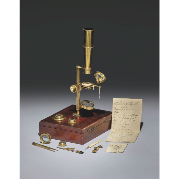 A lacquered brass microscope, Cary, circa 1826-1830 | Christie's
