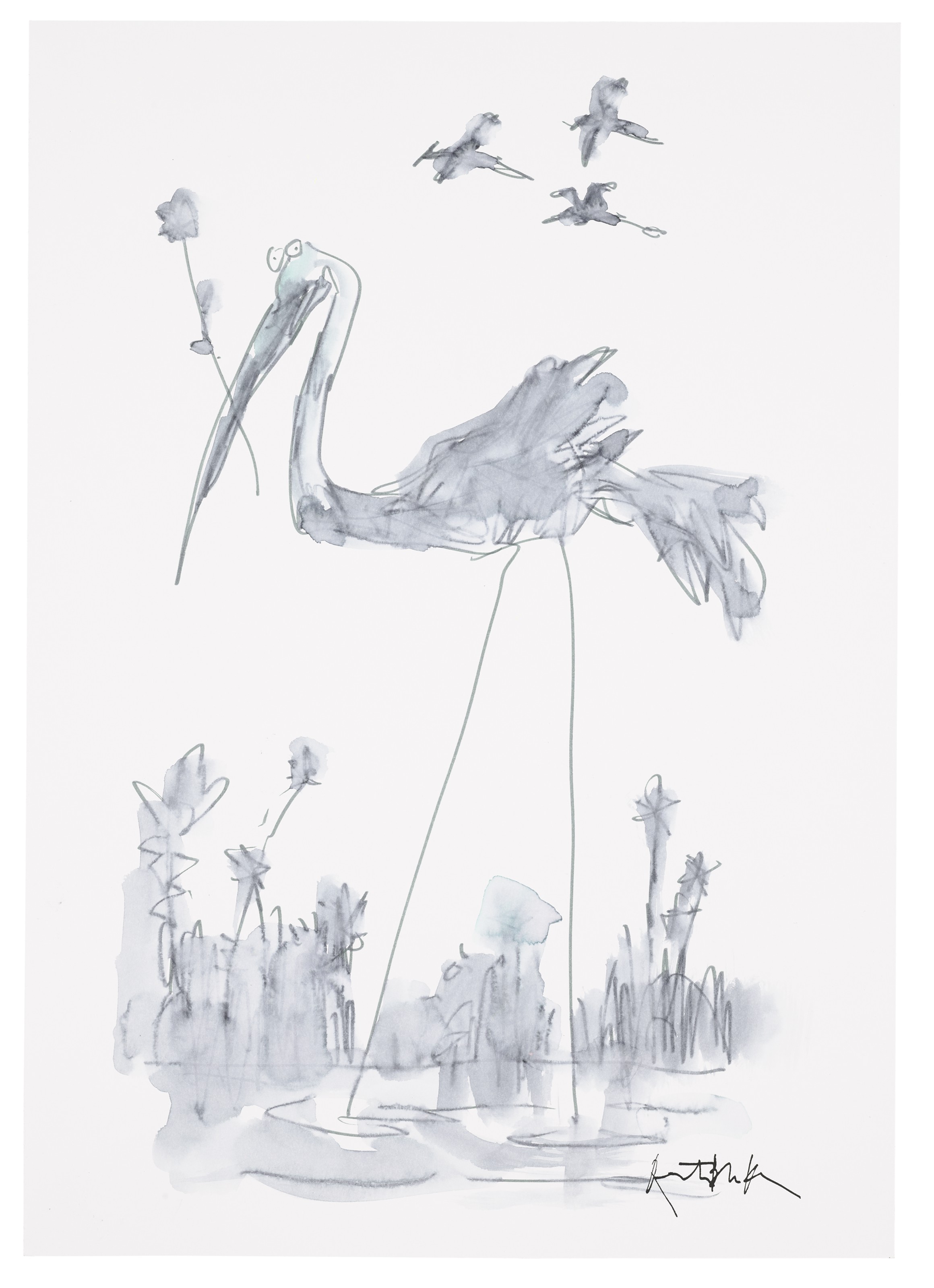 QUENTIN BLAKE (b.1932), Wading birds #28 | Christie’s