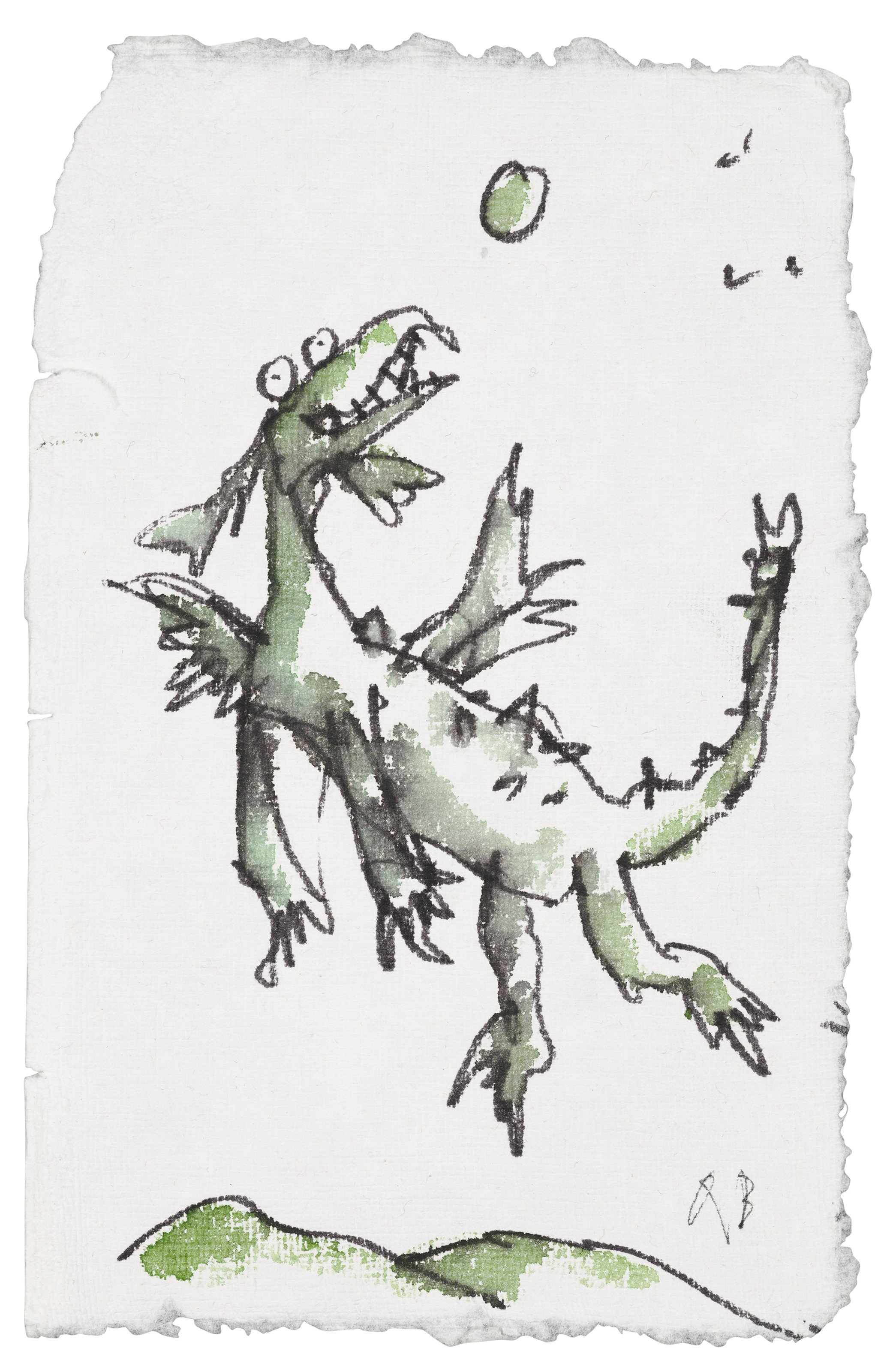 QUENTIN BLAKE (b.1932), On handmade paper #2: Happy dragon leaping for ...