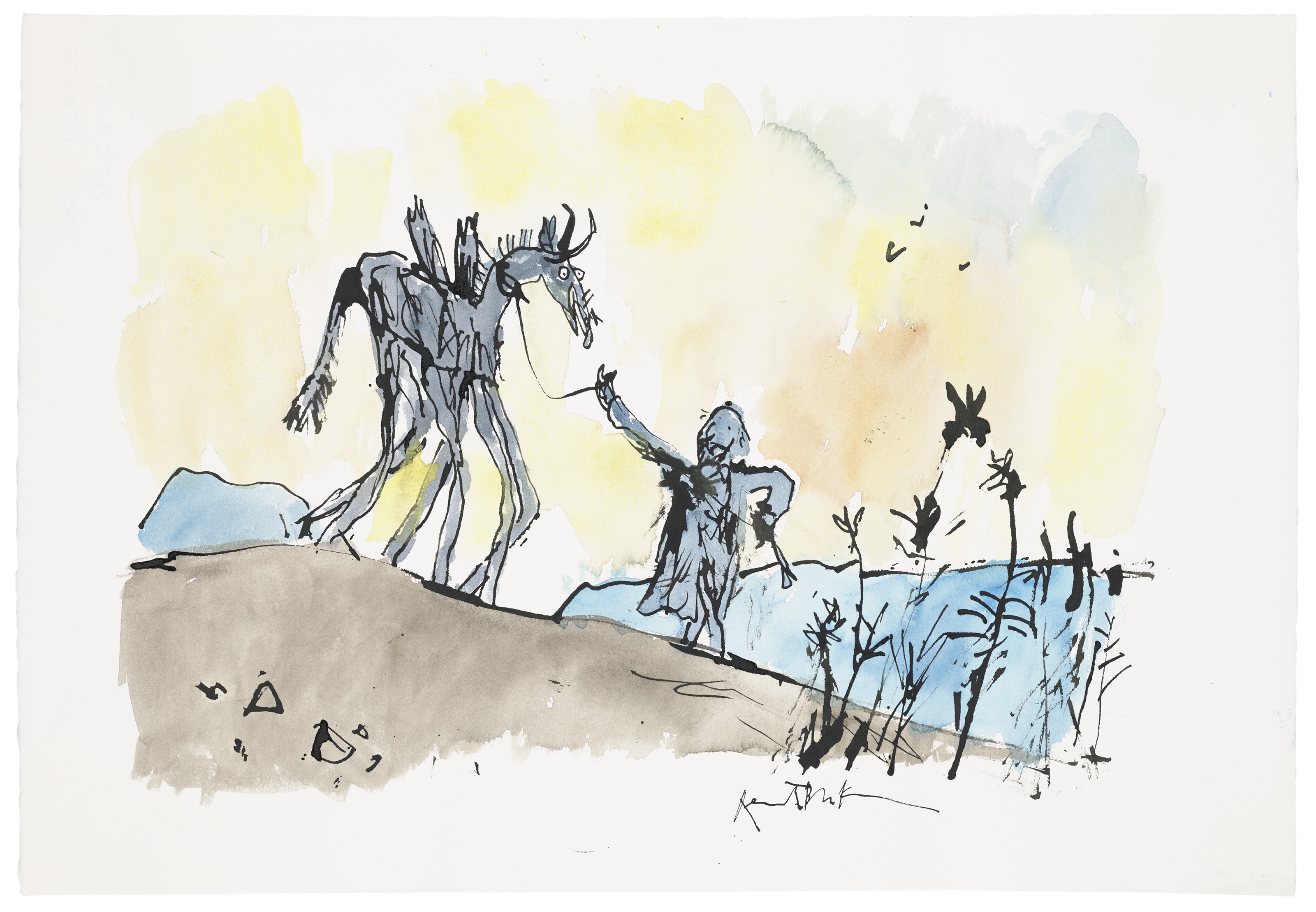 QUENTIN BLAKE (b.1932), Scenes at Twilight: man and dragon #1 | Christie’s