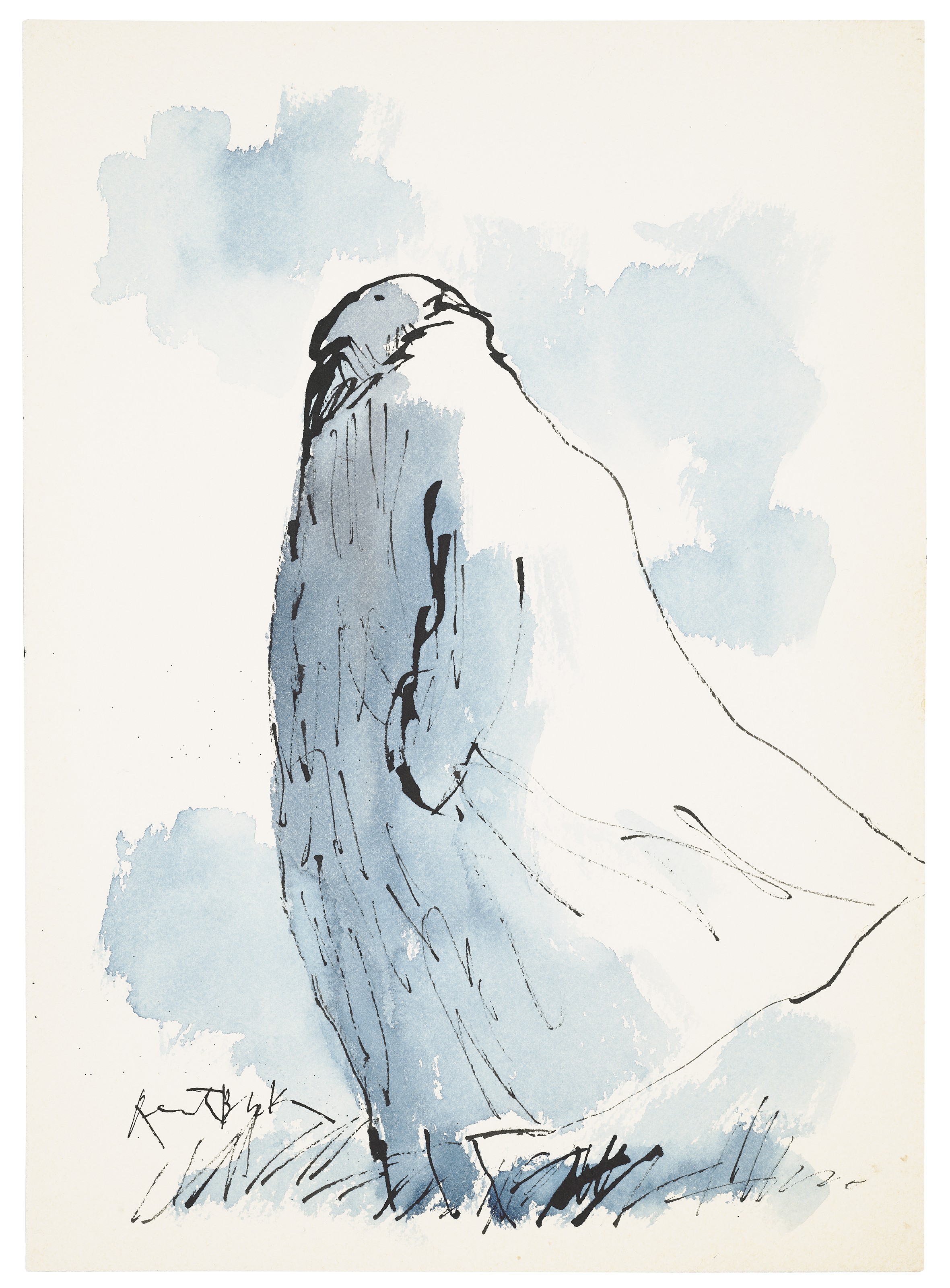 QUENTIN BLAKE (b.1932), Man in a long overcoat | Christie’s