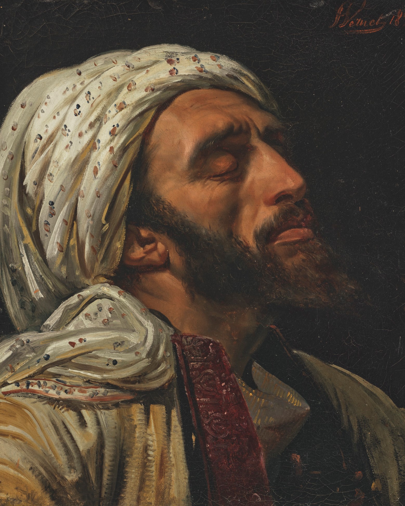 ÉMILE JEAN HORACE VERNET (FRENCH, 1789-1863), Portrait of an Arab man ...