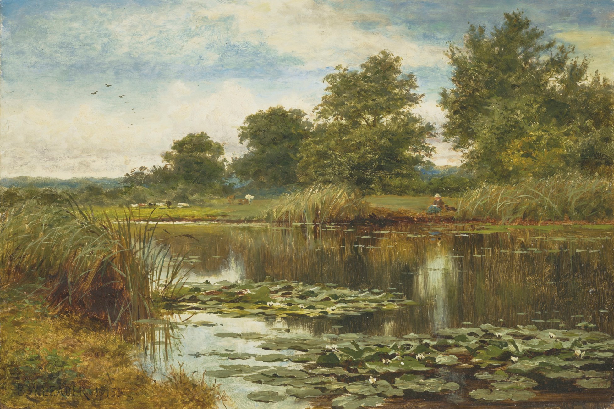 BENJAMIN WILLIAMS LEADER, R.A. (BRITISH, 1831-1923), Water Lillies ...