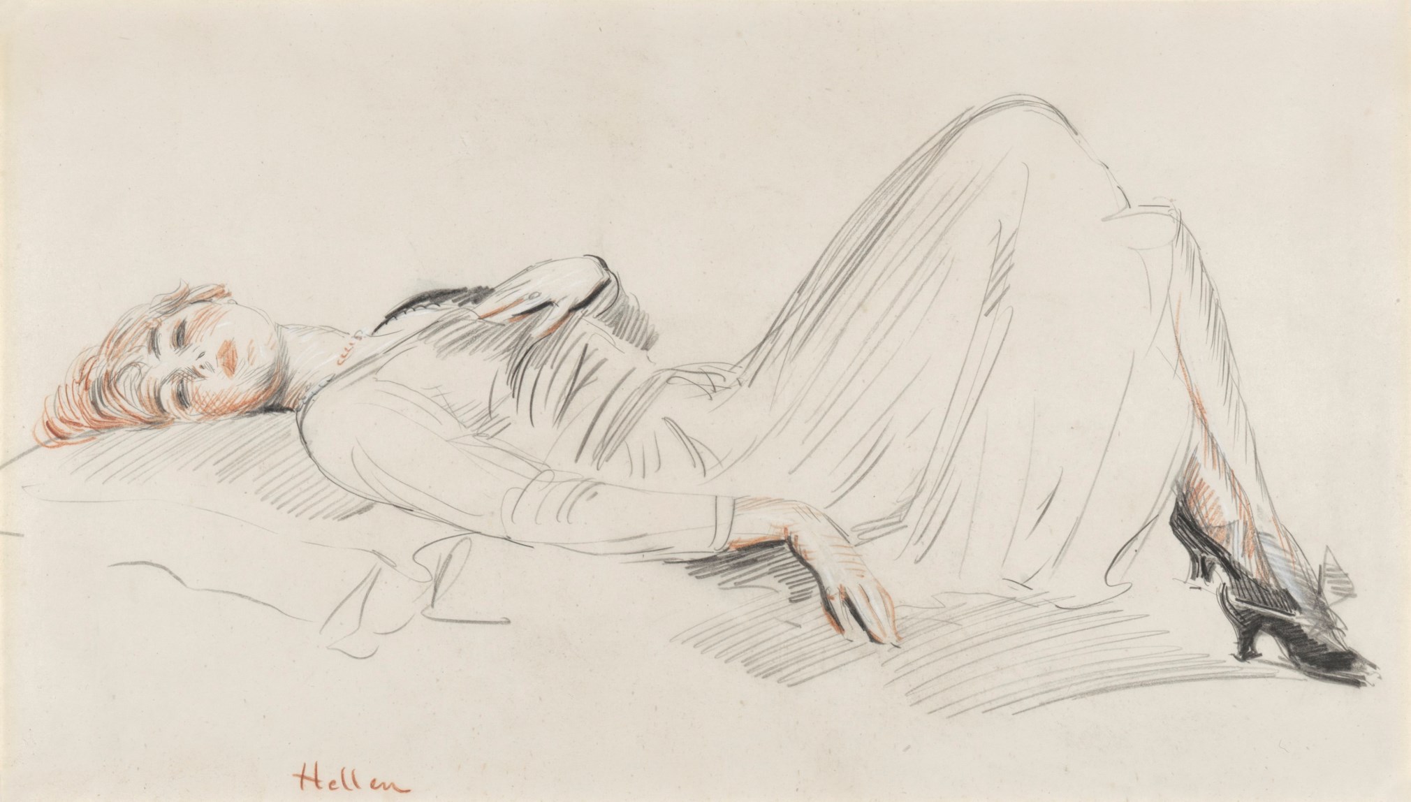 PAUL-CÉSAR HELLEU (FRENCH, 1859-1927), Jeune femme allongée | Christie's