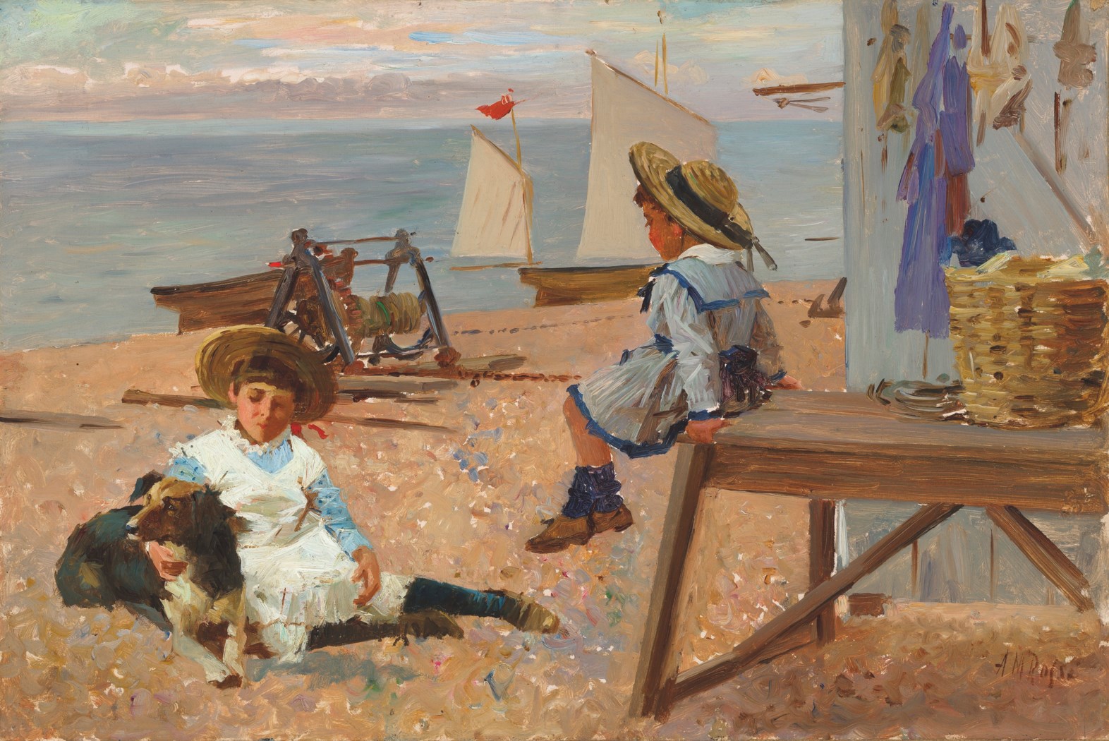 ALEXANDER M. ROSSI (BRITISH, 1840-1916), A summer's day on the beach ...
